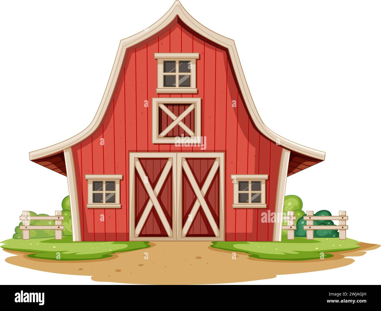Cartoon illustration of a classic red barn Stock Vector Image & Art - Alamy