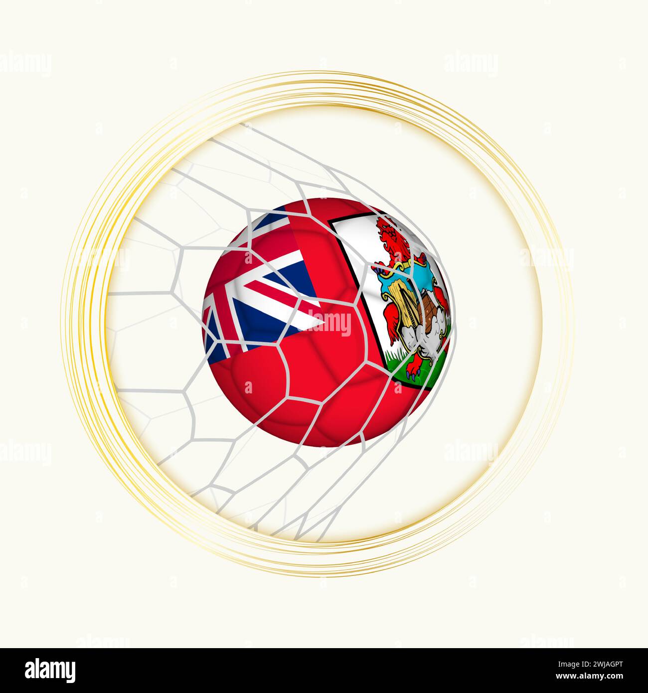 Bermuda scoring goal, abstract football symbol with illustration of ...