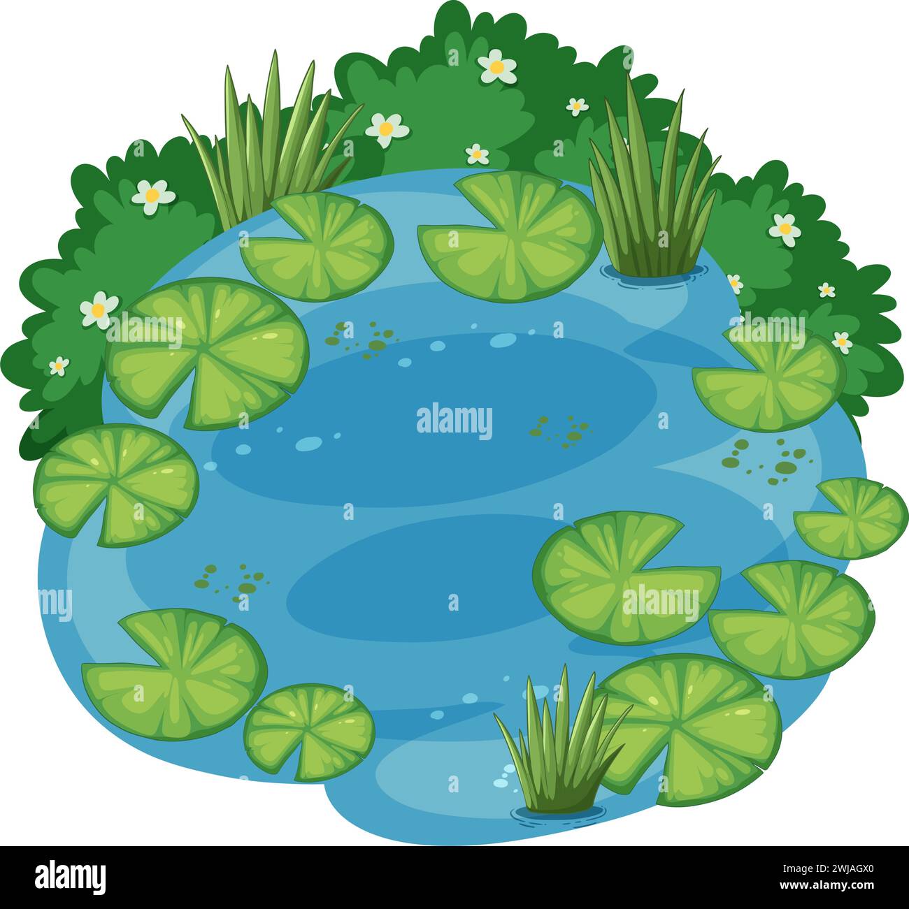 Water garden with lily pads Stock Vector Images - Alamy