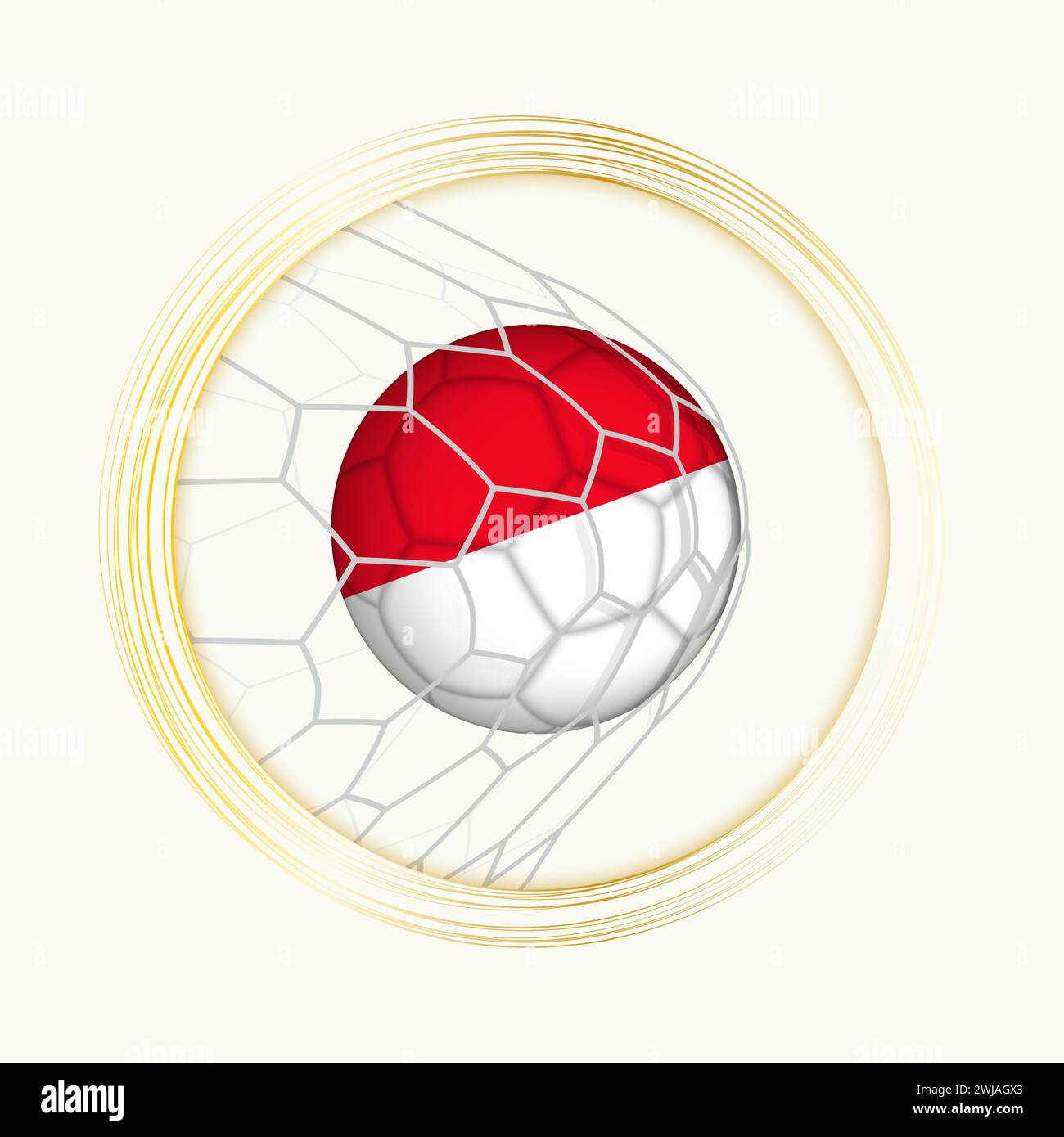 Indonesia scoring goal, abstract football symbol with illustration of ...
