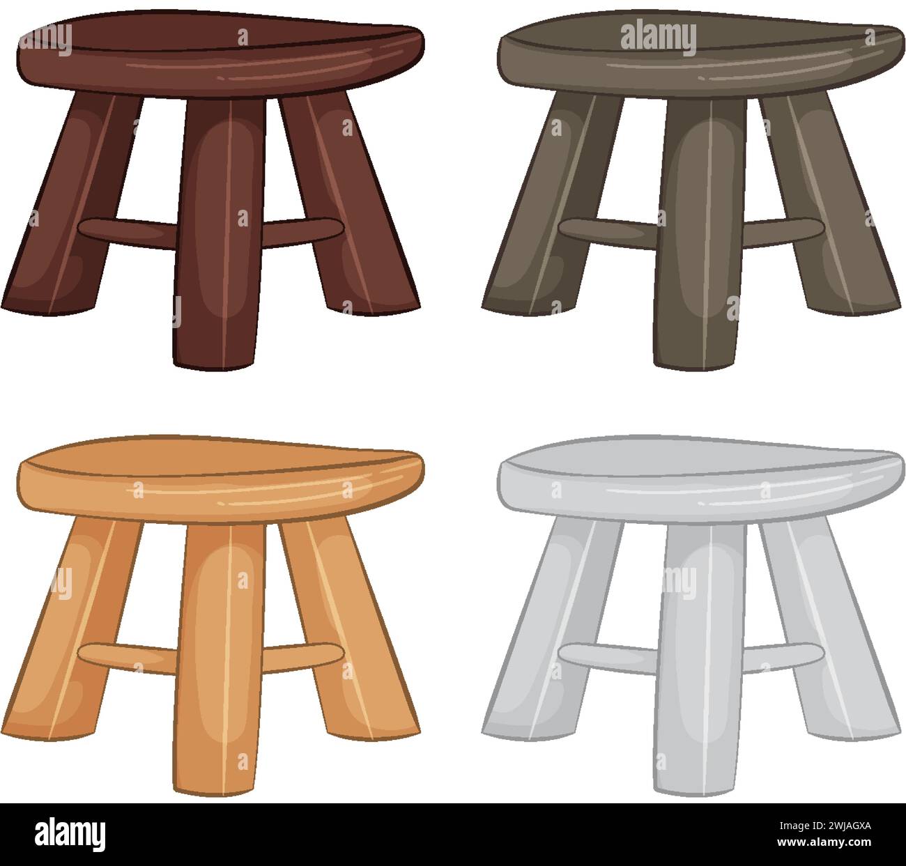 Four simple wooden stools in different colors Stock Vector Image & Art ...