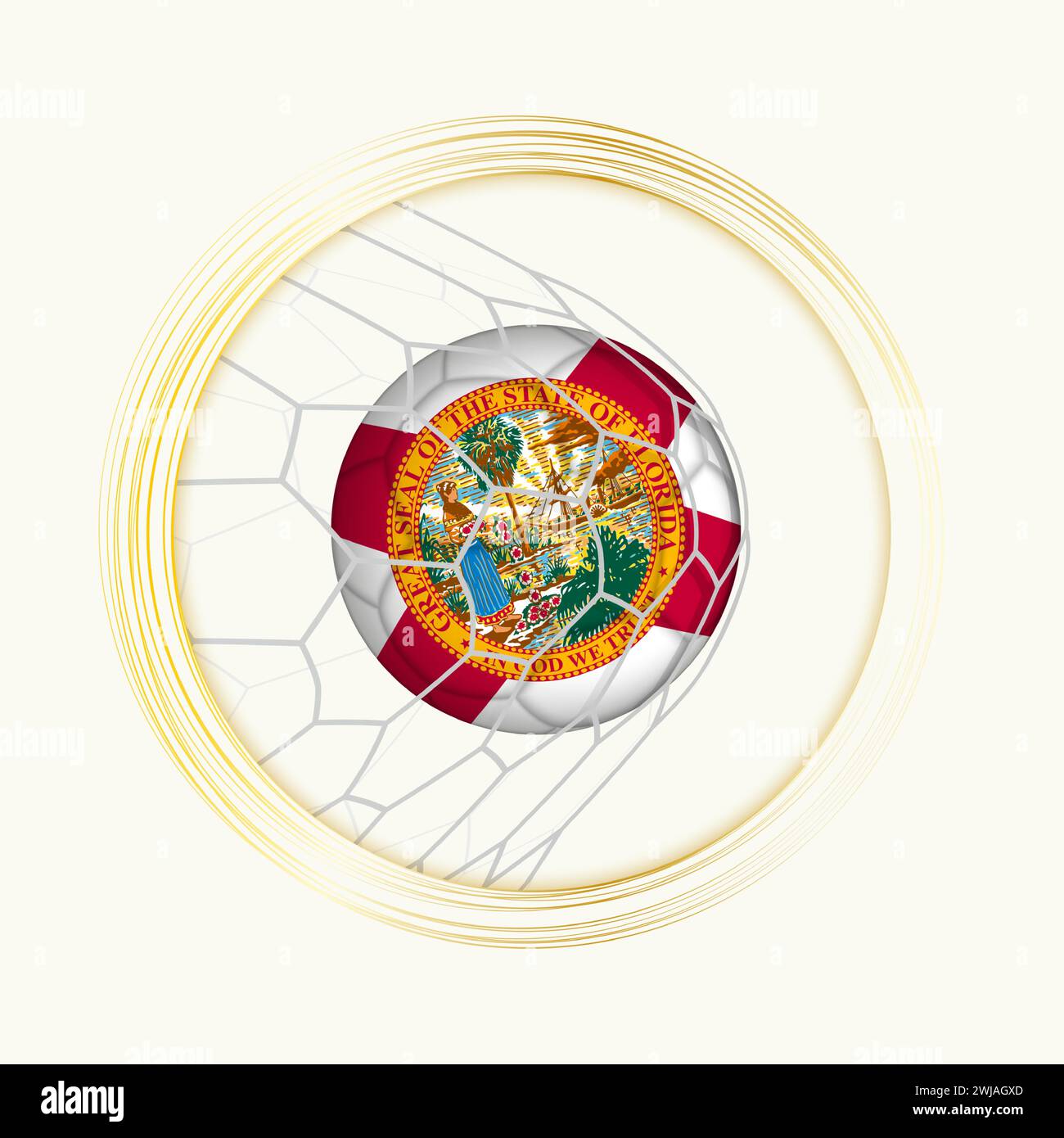 Florida scoring goal, abstract football symbol with illustration of ...