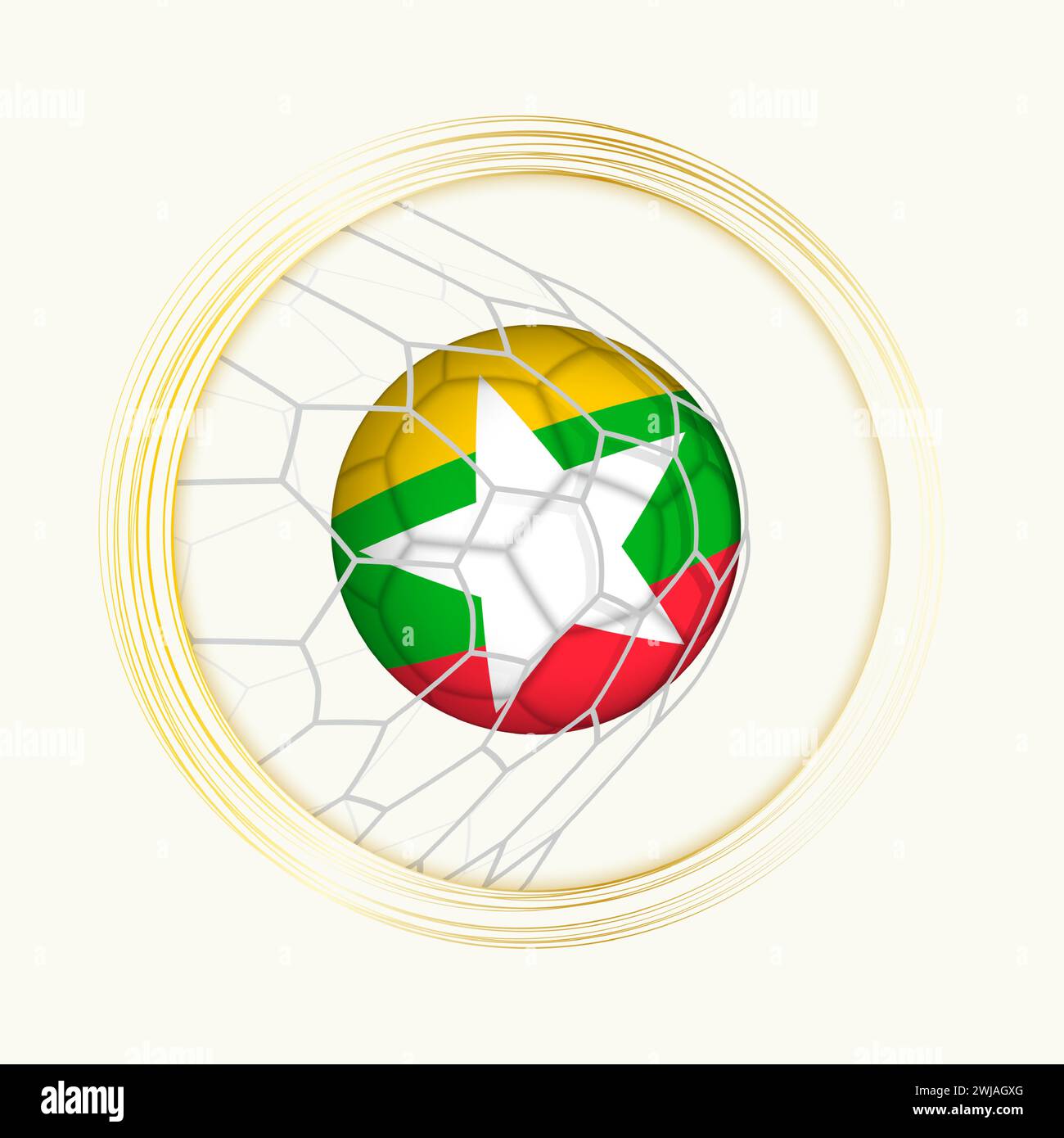 Myanmar scoring goal, abstract football symbol with illustration of ...
