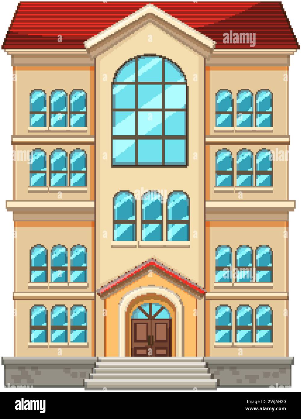 Vector illustration of a multi-story urban building Stock Vector Image & Art - Alamy