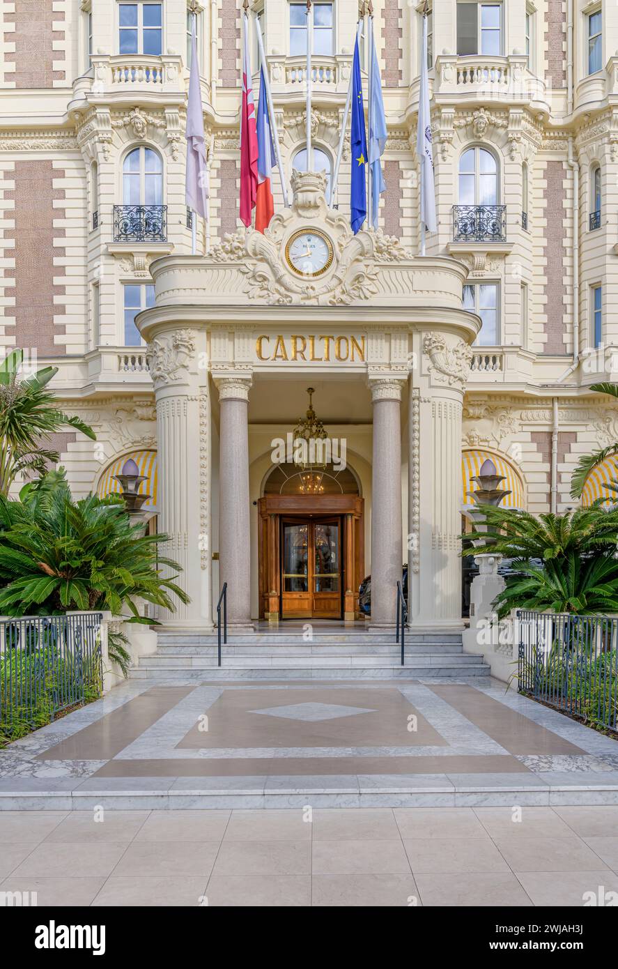 The iconic Carlton hotel in Cannes, French Riviera, Côte d'Azur, France ...