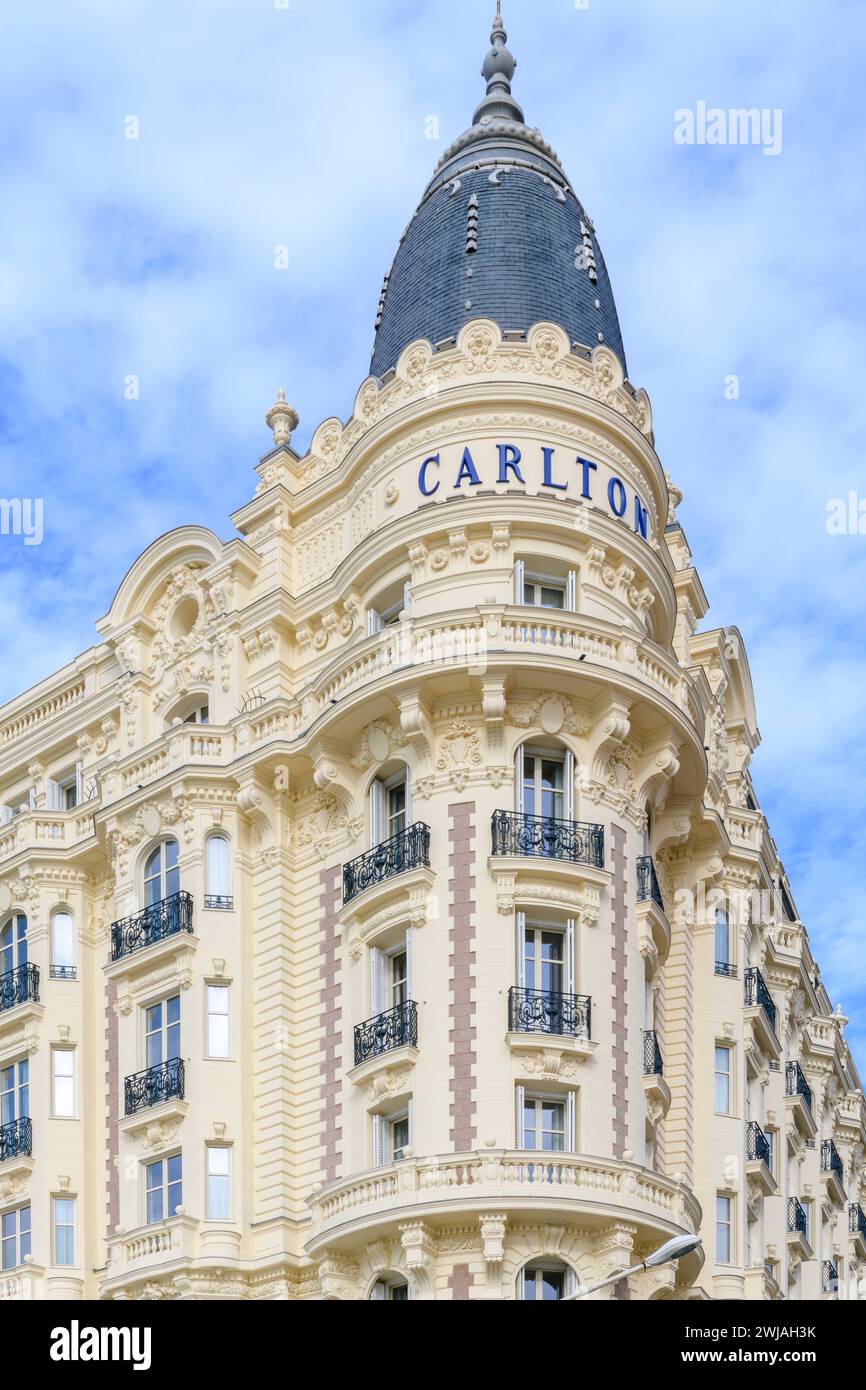 The iconic Carlton hotel in Cannes, French Riviera, Côte d'Azur, France ...