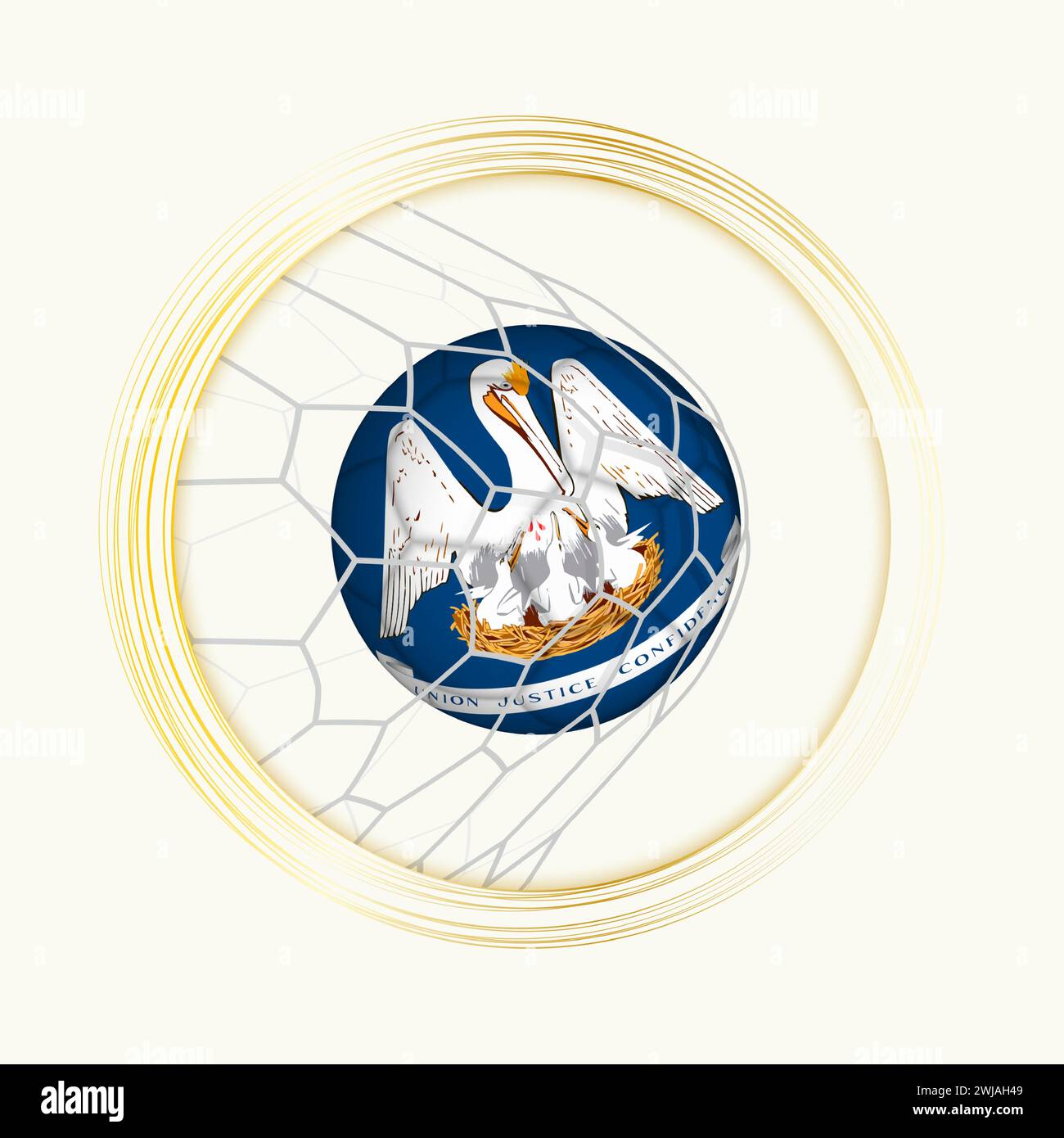 Louisiana scoring goal, abstract football symbol with illustration of ...