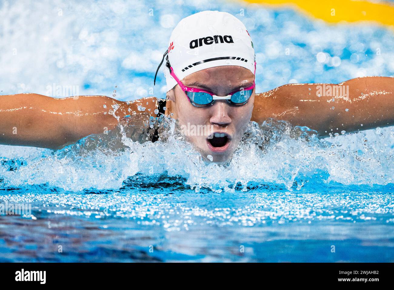 Doha, Qatar. 14th Feb, 2024. Dalma Sebestyen of Hungary competes in the ...