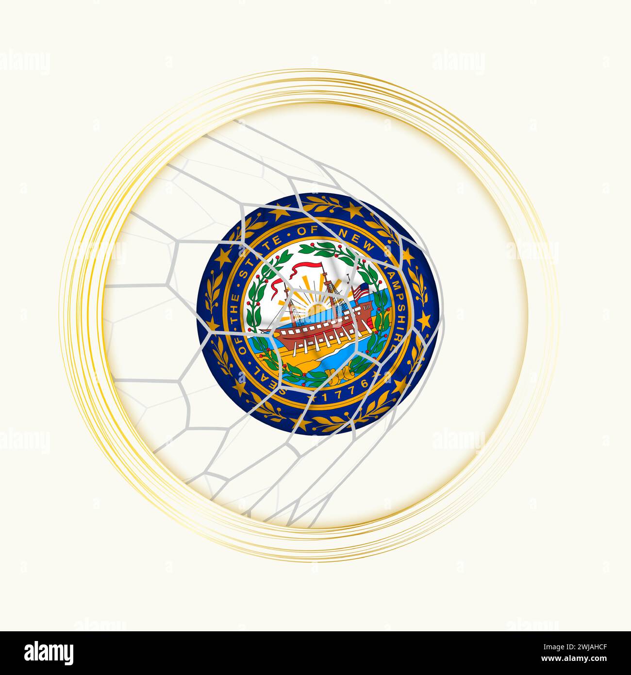 New Hampshire scoring goal, abstract football symbol with illustration ...