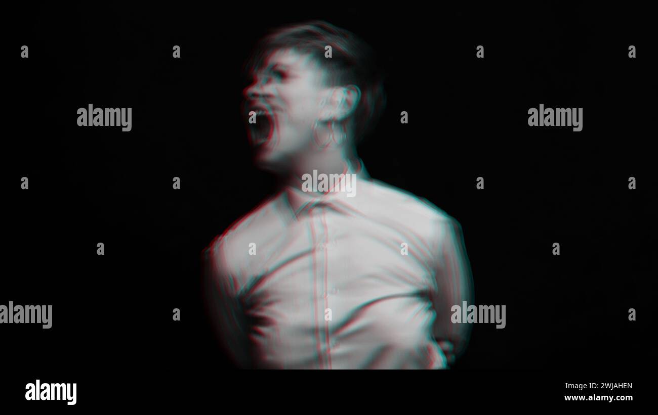 portrait of a psychopathic woman with mental disorders and spiritual ...