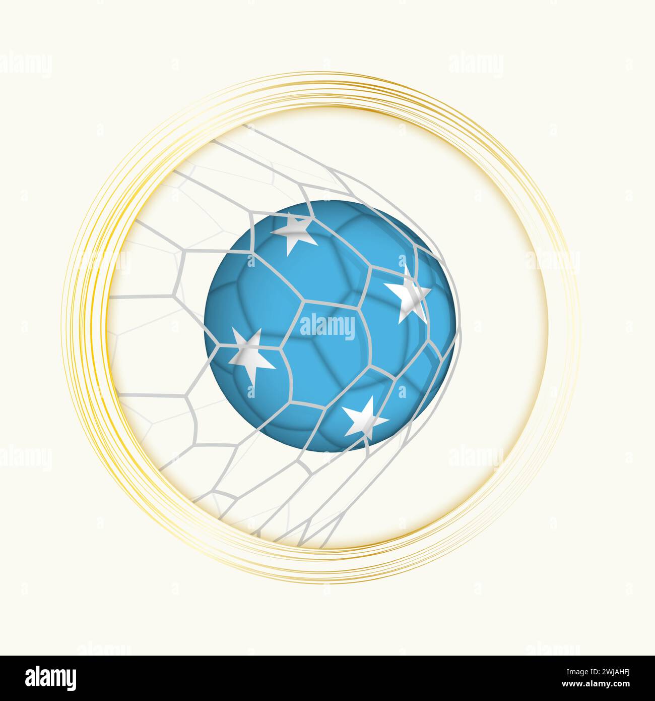 Micronesia scoring goal, abstract football symbol with illustration of ...