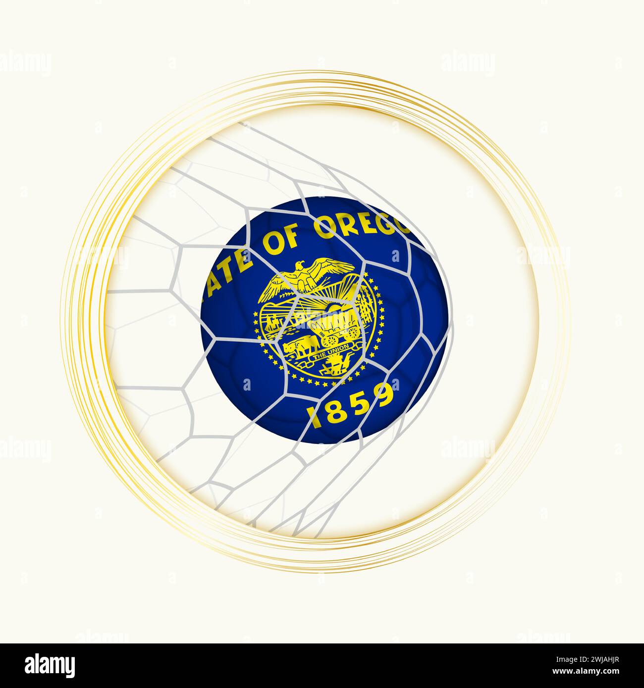 Oregon scoring goal, abstract football symbol with illustration of ...
