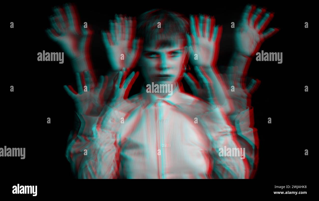 woman is a psychopath with schizophrenia and mental disorders. Abstract ...