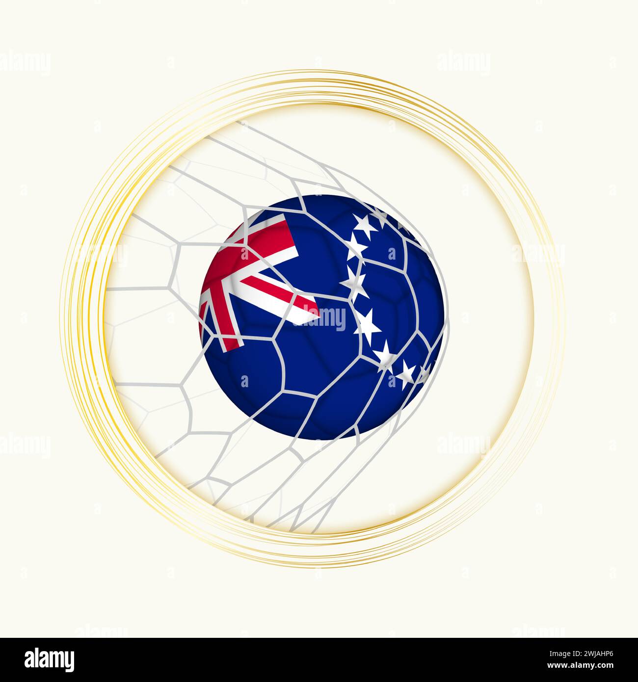 Cook Islands scoring goal, abstract football symbol with illustration ...