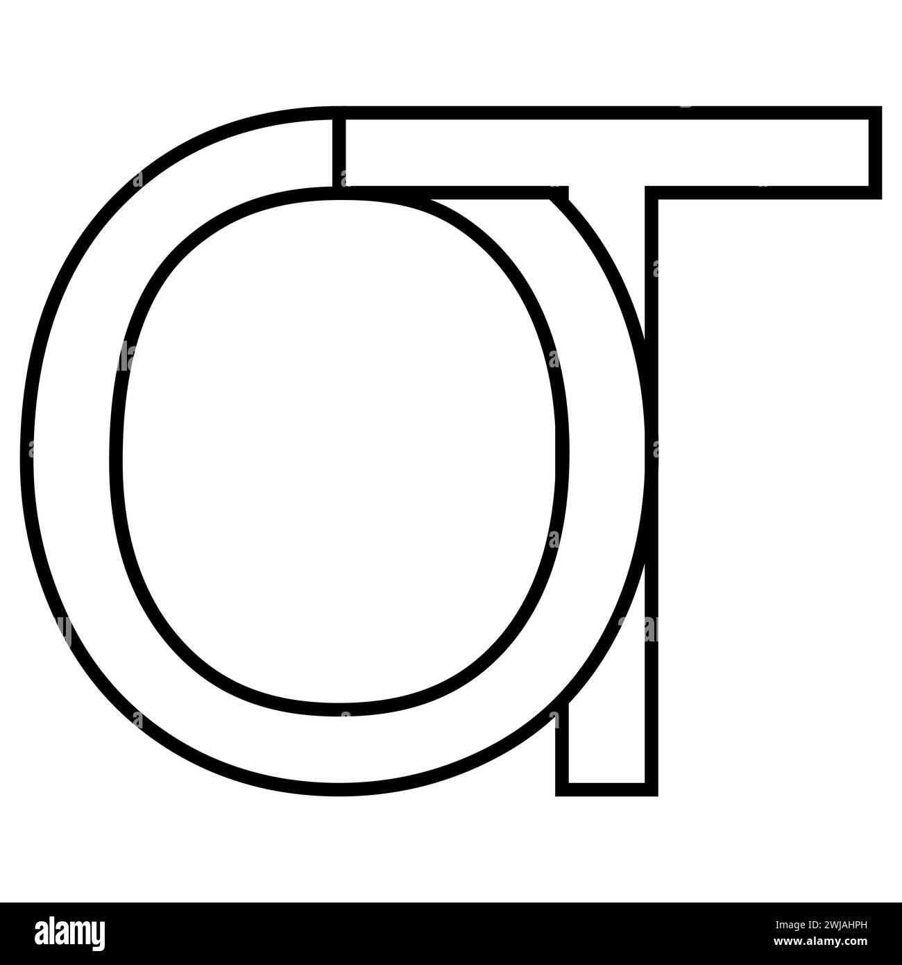 Logo sign ot, to icon double letters logotype t o Stock Vector Image ...