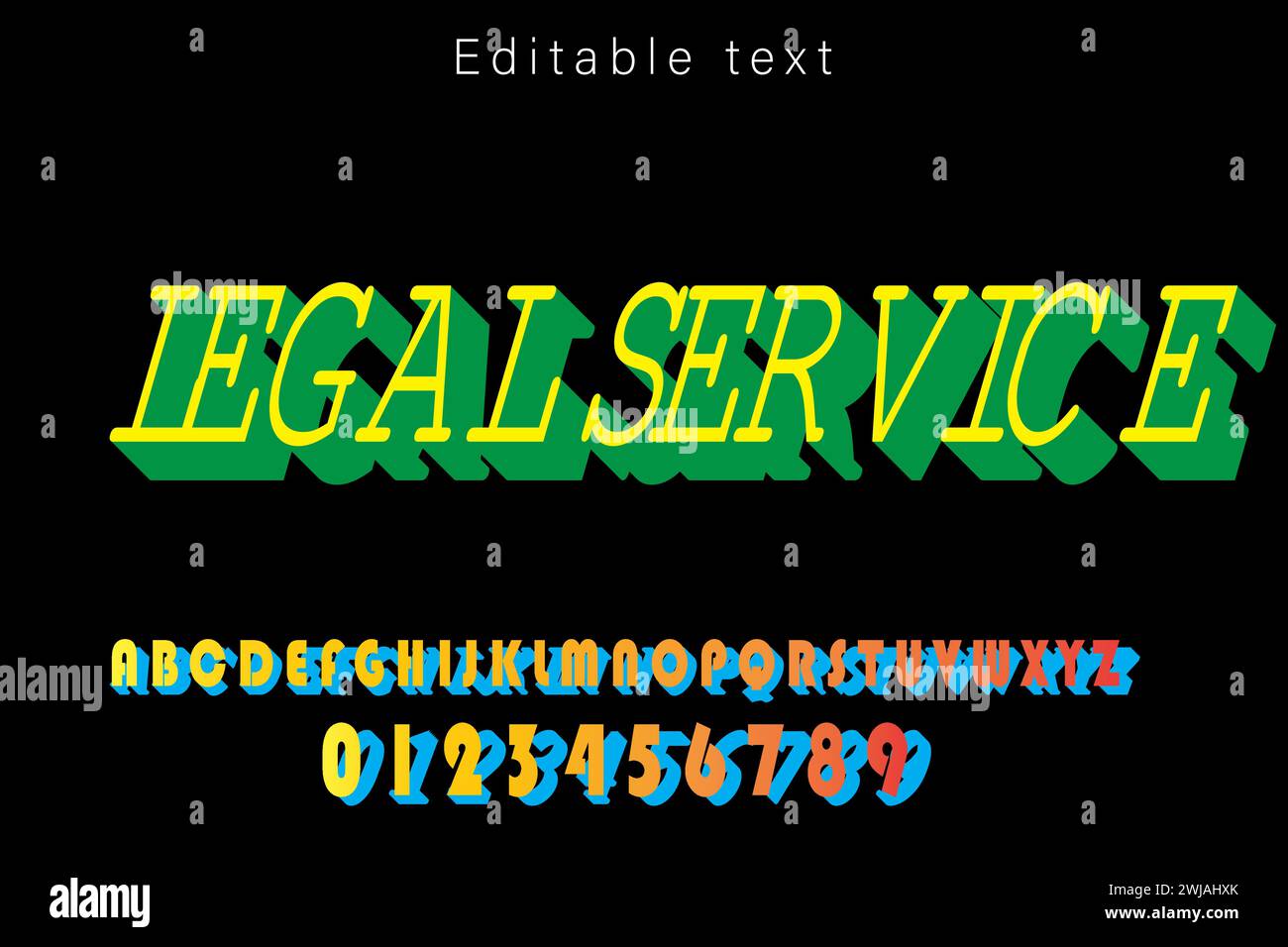 Legal Service font style text effect vector Stock Vector Image & Art ...