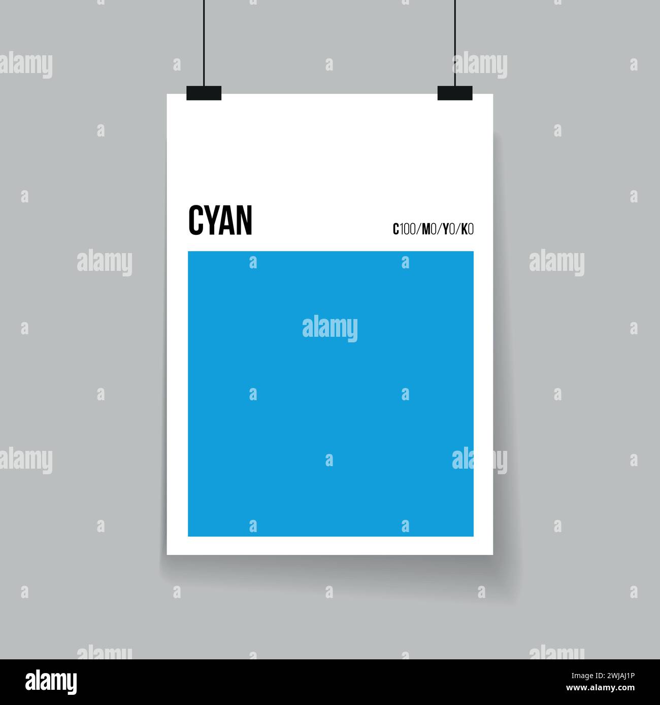 Cyan blue color template CMYK poster Stock Vector Image & Art - Alamy