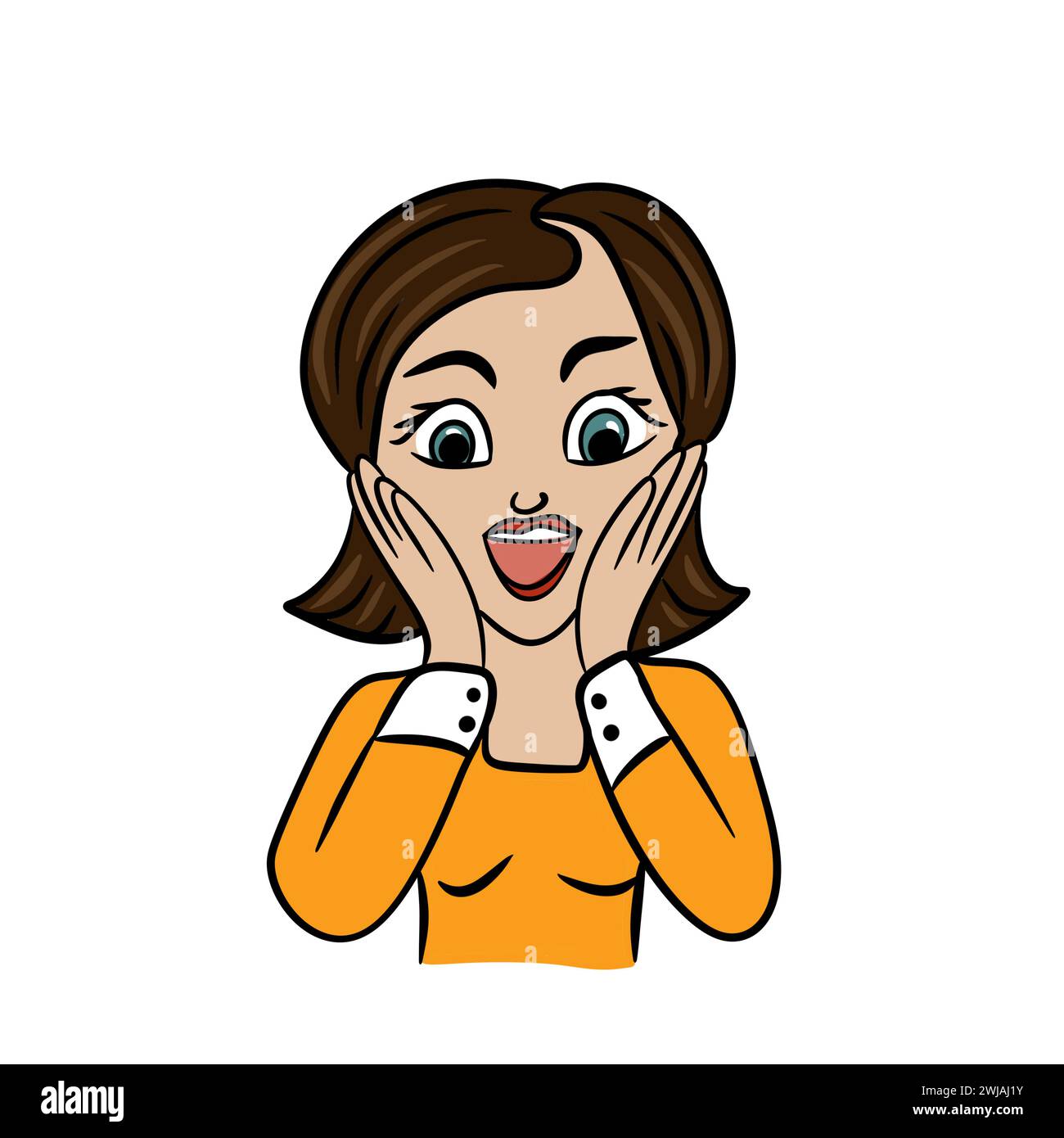 Cartoon amazed woman hi-res stock photography and images - Alamy