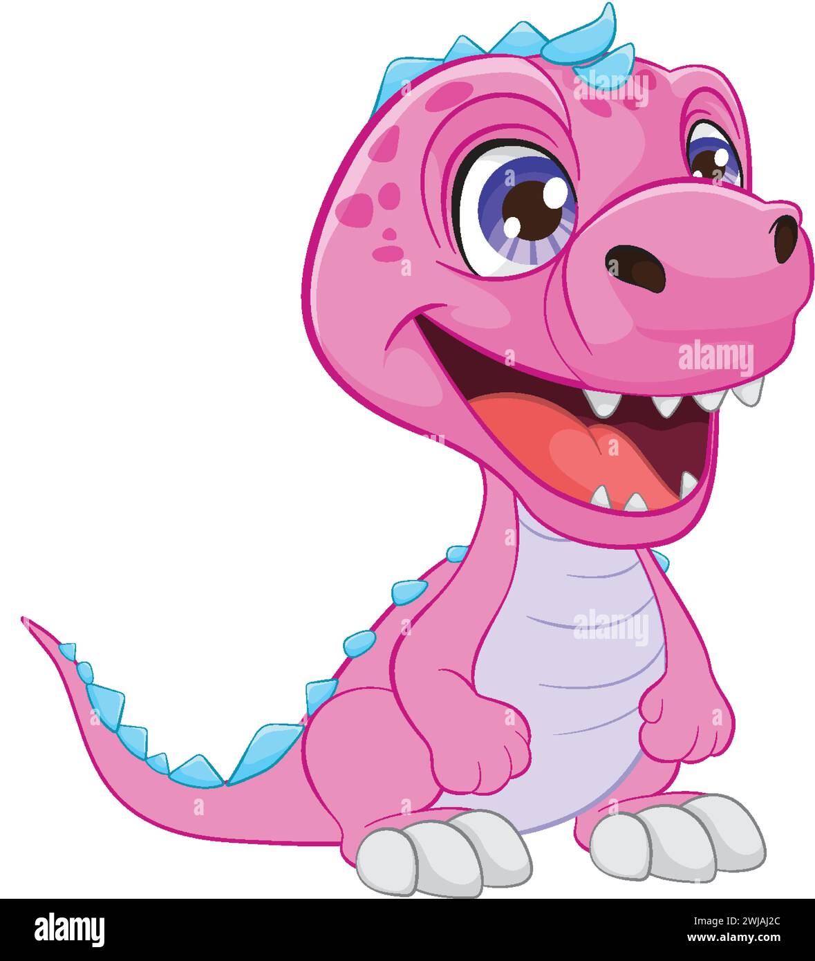 Adorable pink dinosaur smiling with joy Stock Vector Image & Art - Alamy