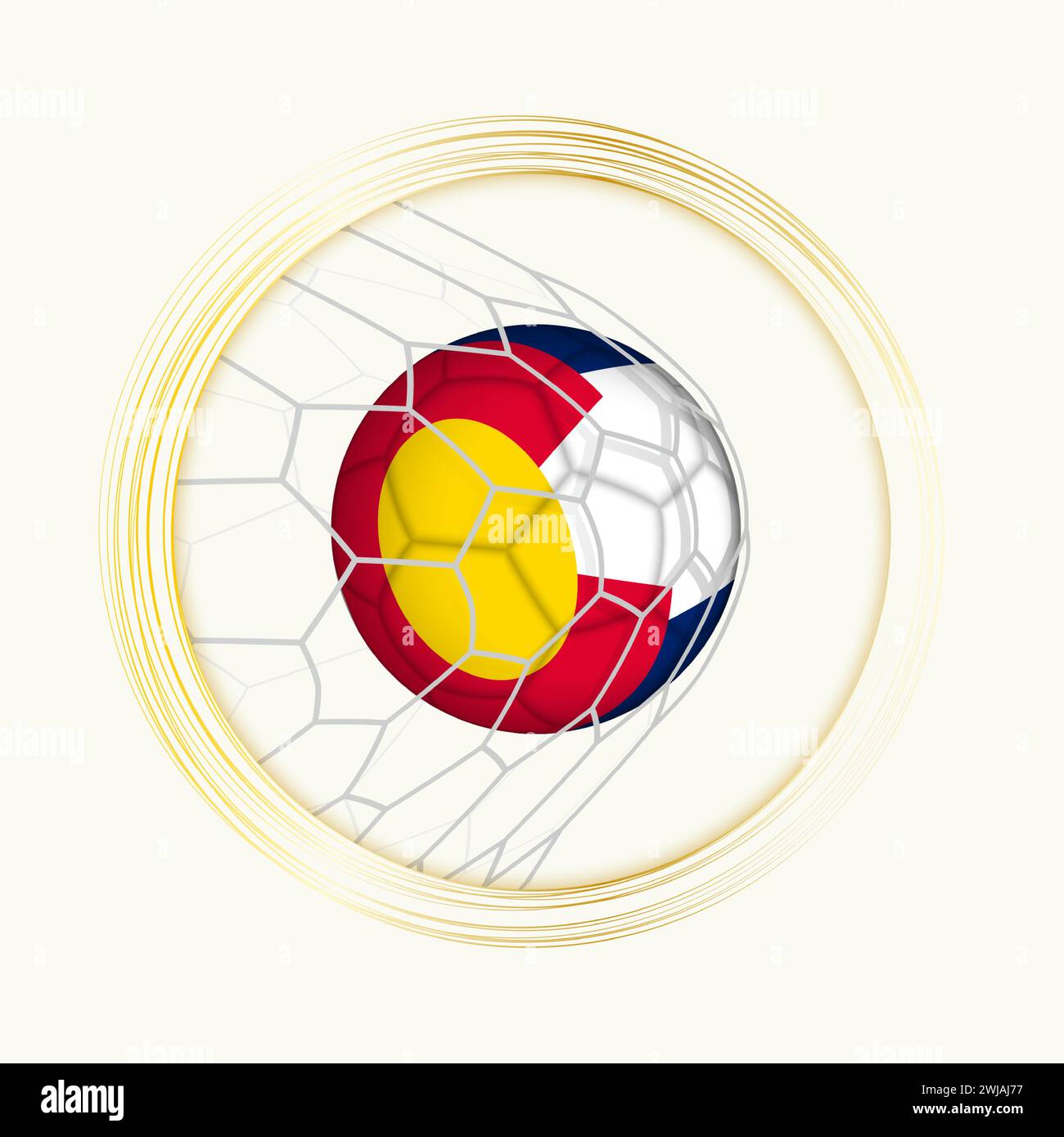 Colorado scoring goal, abstract football symbol with illustration of ...