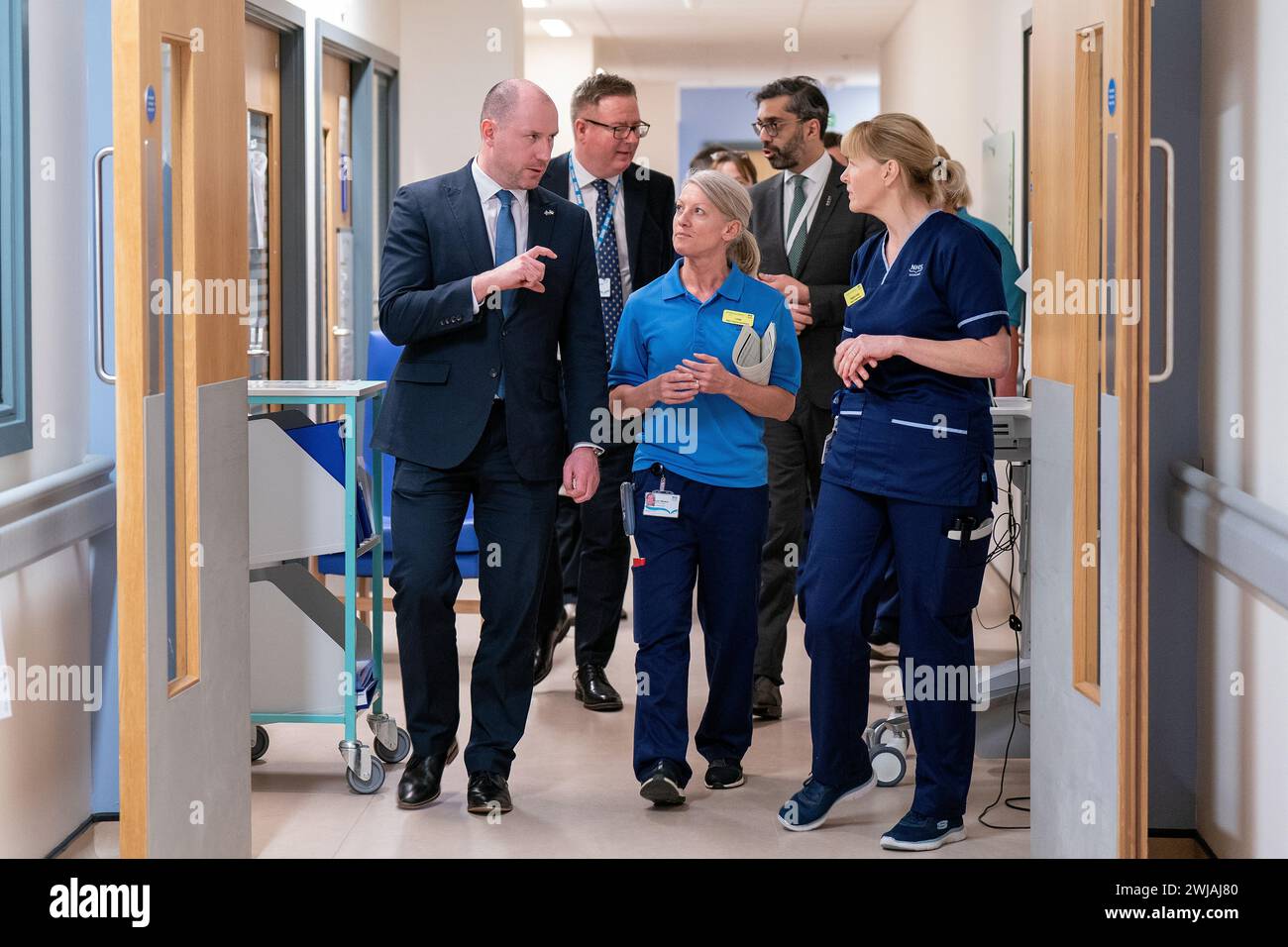 Scottish Health Secretary Neil Gray (left)meets staff working in the ...