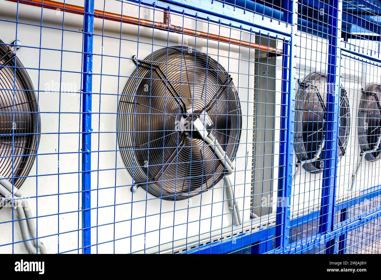 Fans ventilation systems. Large fan loupes close up Stock Photo - Alamy