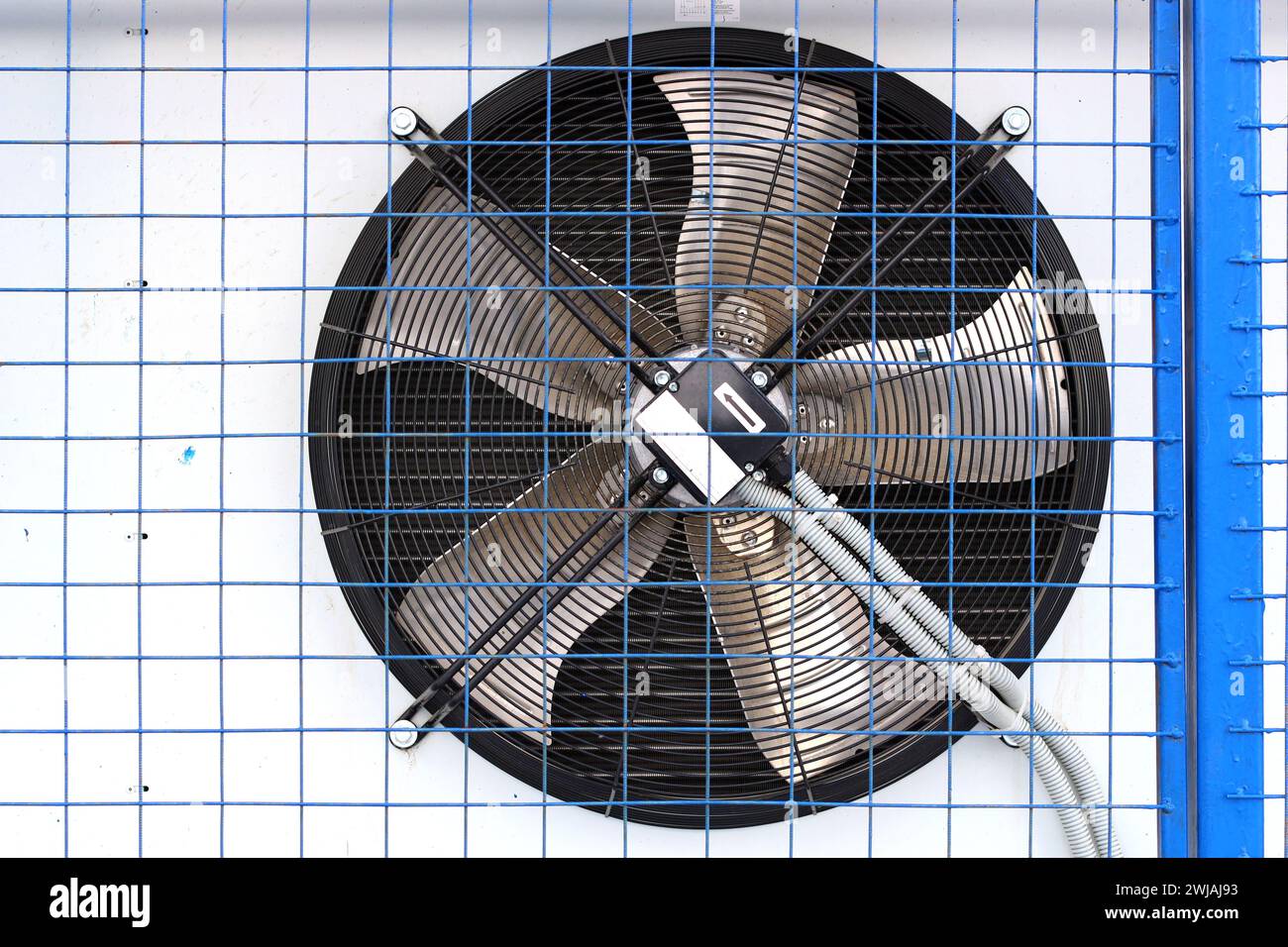 Fans ventilation systems. Large fan loupes close up Stock Photo - Alamy