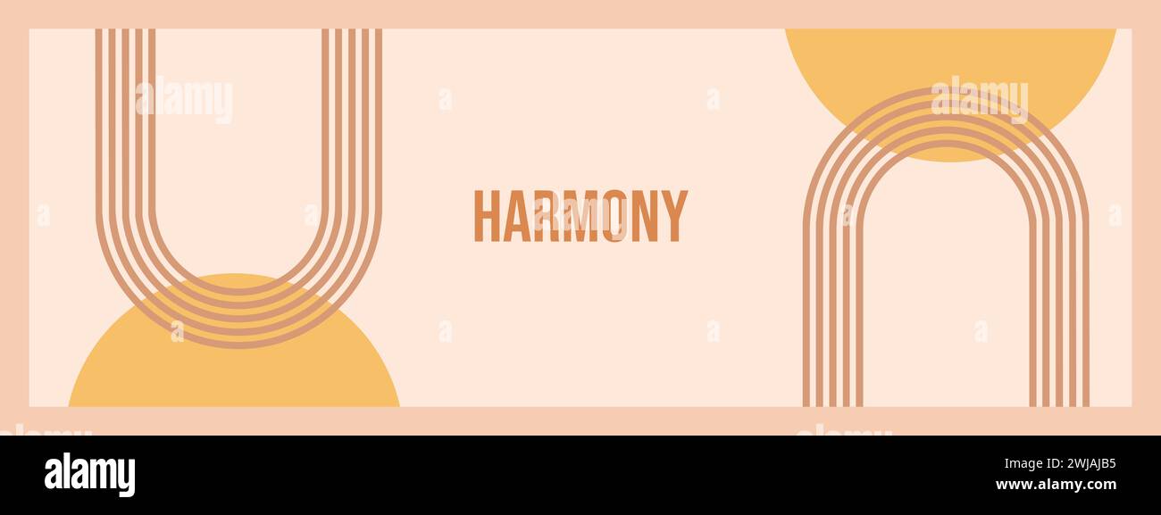 Minimalist geometric zen arches banner template with Text - Harmony ...