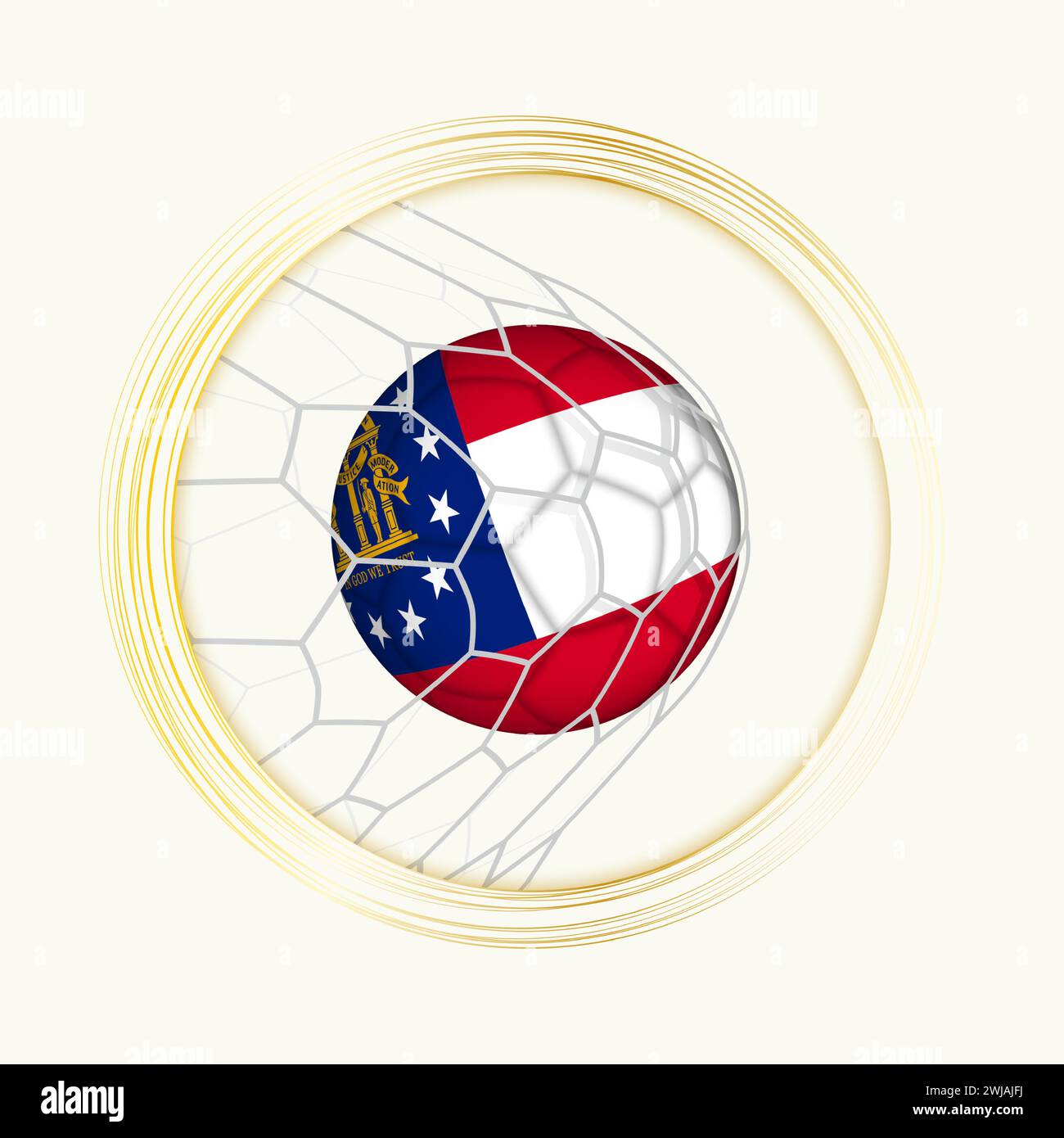 Georgia scoring goal, abstract football symbol with illustration of ...