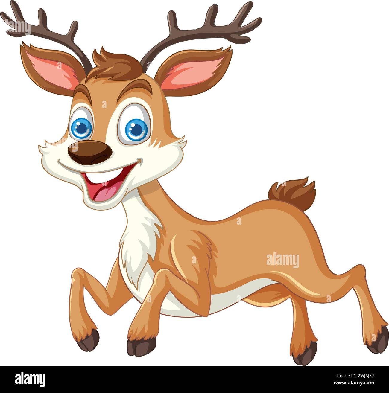 A happy, playful young deer illustrated in vector Stock Vector Image ...