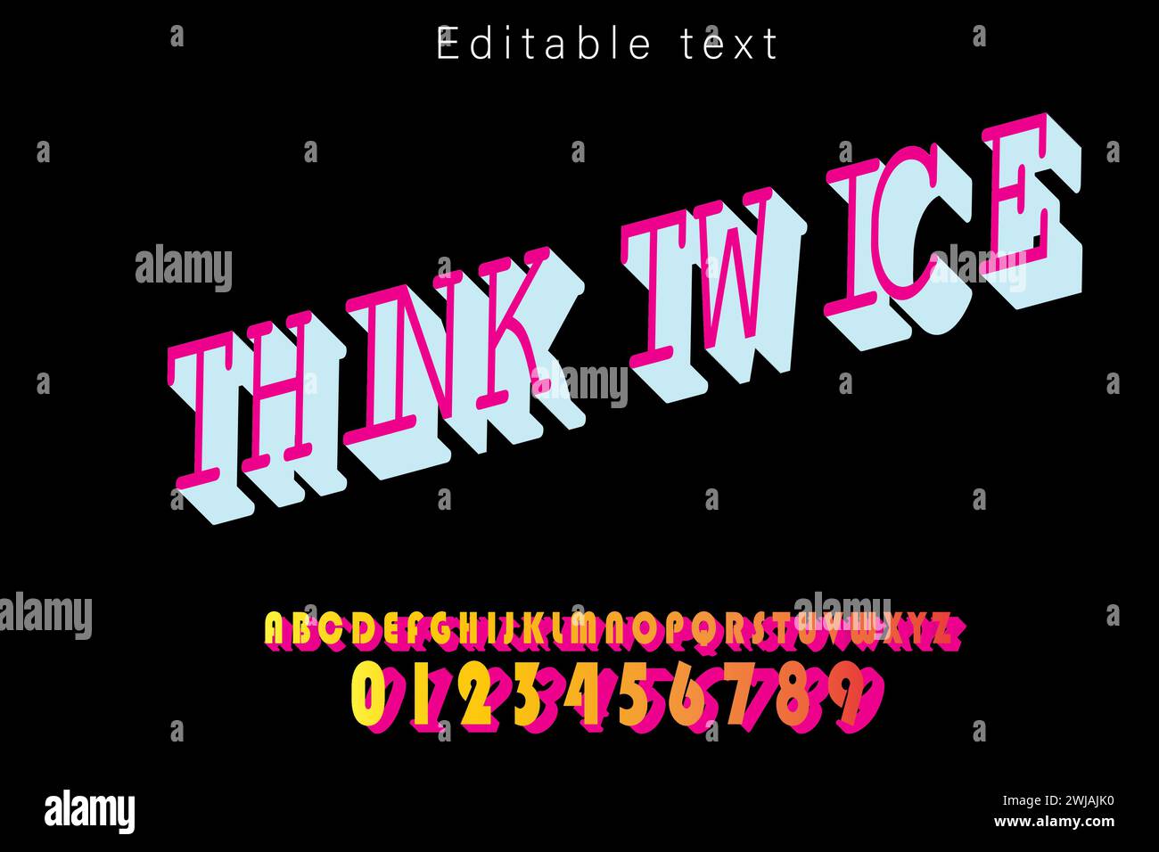 THINK TWICE font style text effect vector Stock Vector Image & Art - Alamy