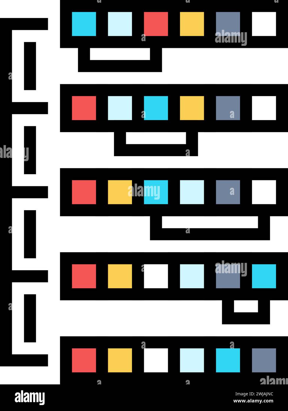selection sort algorithm color icon vector illustration Stock Vector ... selection sort algorithm color icon vector illustration Stock Vector ...