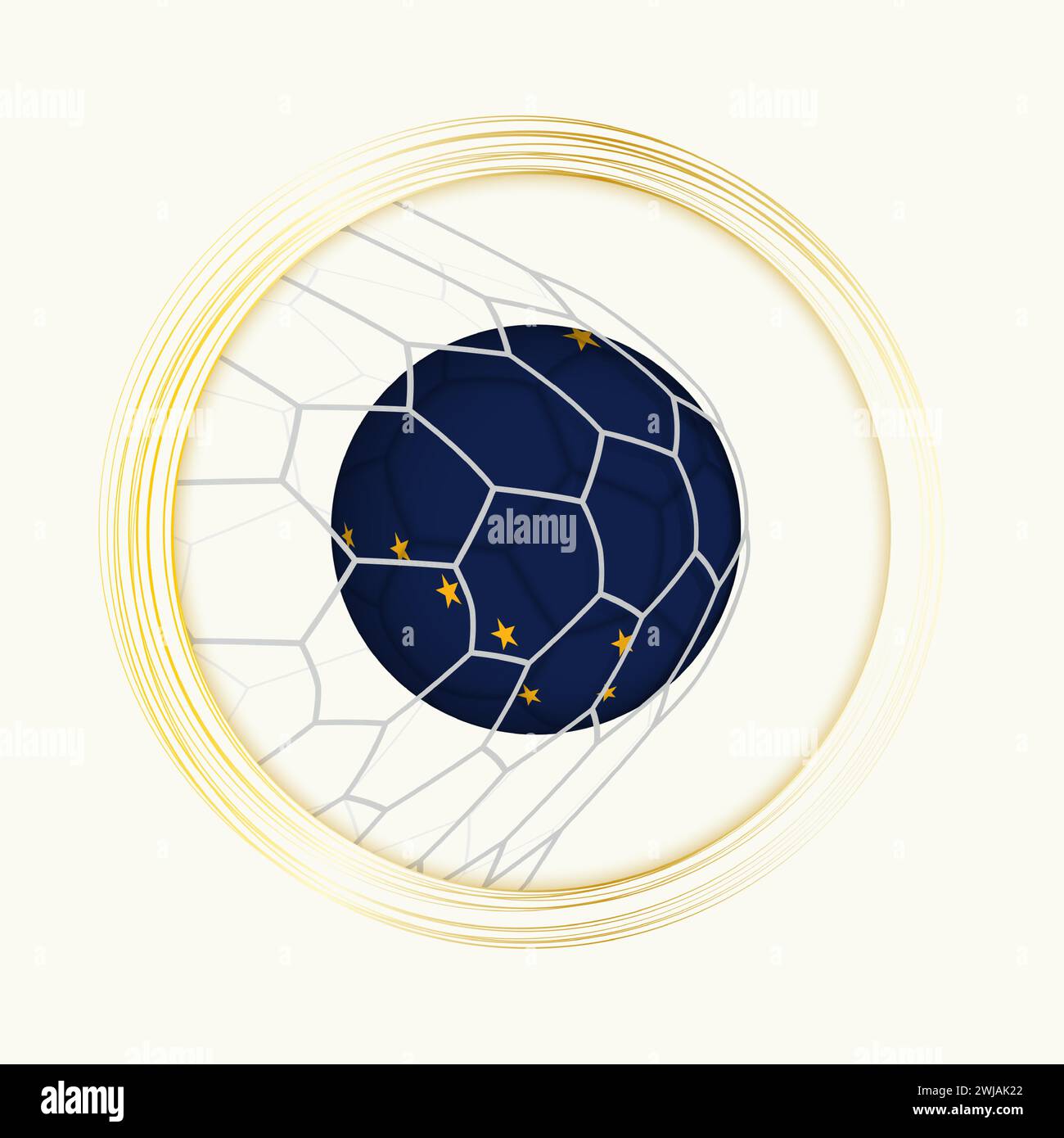 Alaska scoring goal, abstract football symbol with illustration of ...