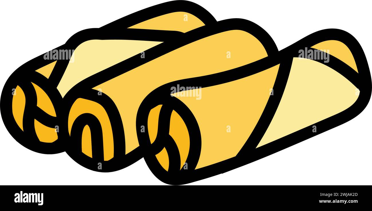 egg roll fast food color icon vector illustration Stock Vector Image ...