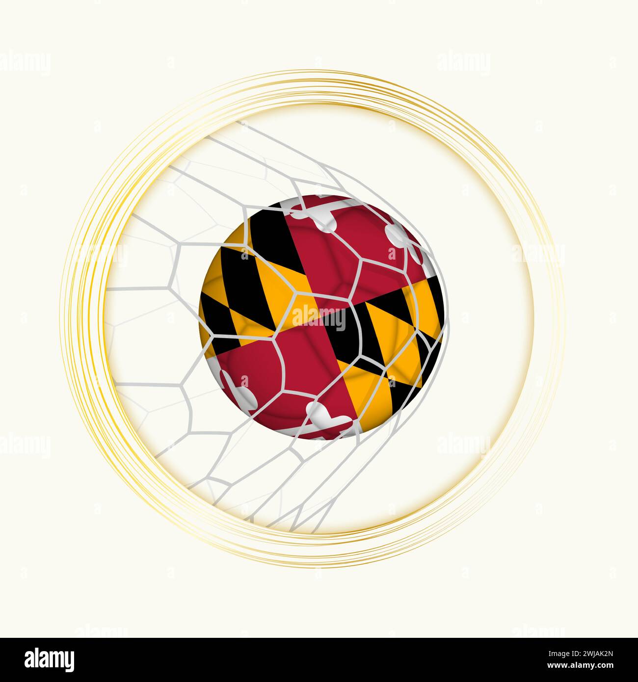 Maryland scoring goal, abstract football symbol with illustration of ...