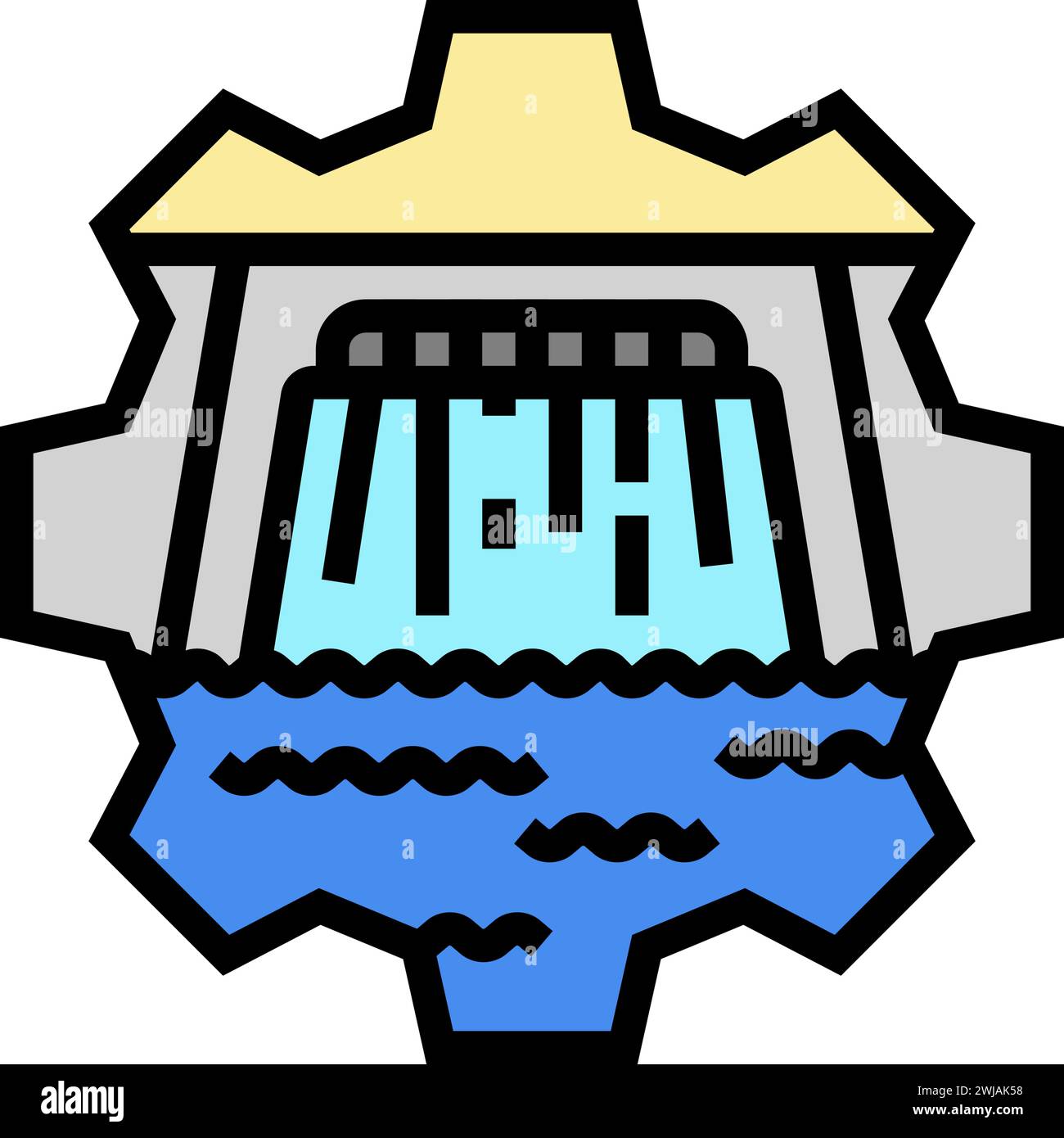 hydro technology hydroelectric power color icon vector illustration ...