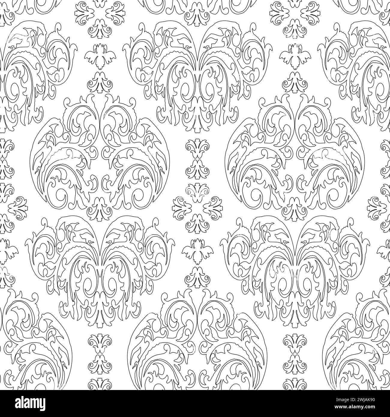 Vector damask vintage baroque ornament. Retro pattern antique style ...