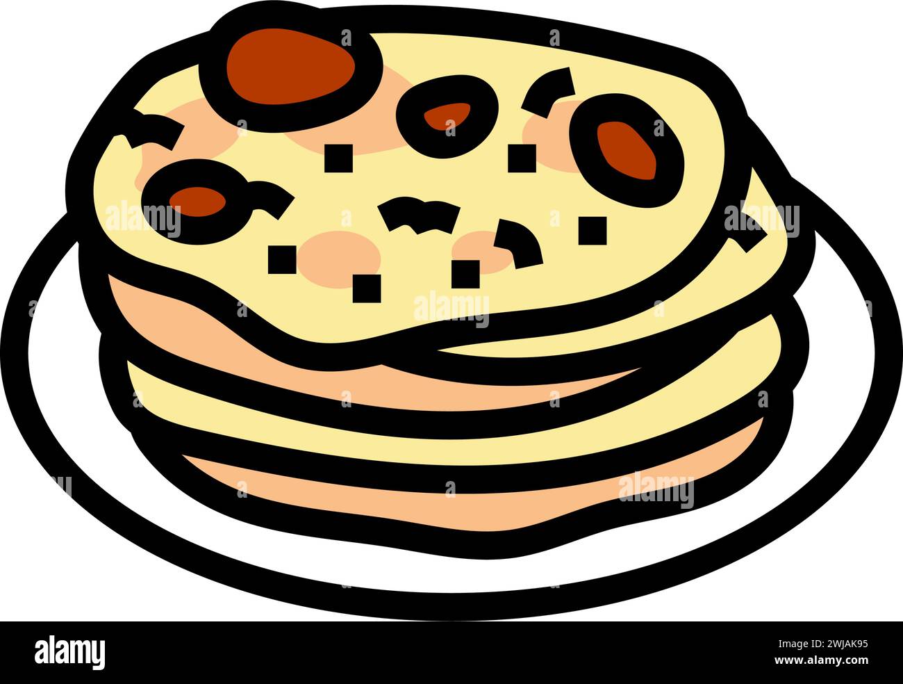 naan bread indian cuisine color icon vector illustration Stock Vector ...