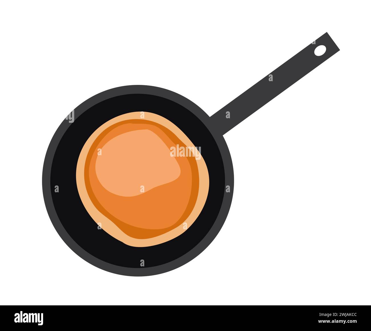 pancake in a frying pan vector illustration isolated on white ...