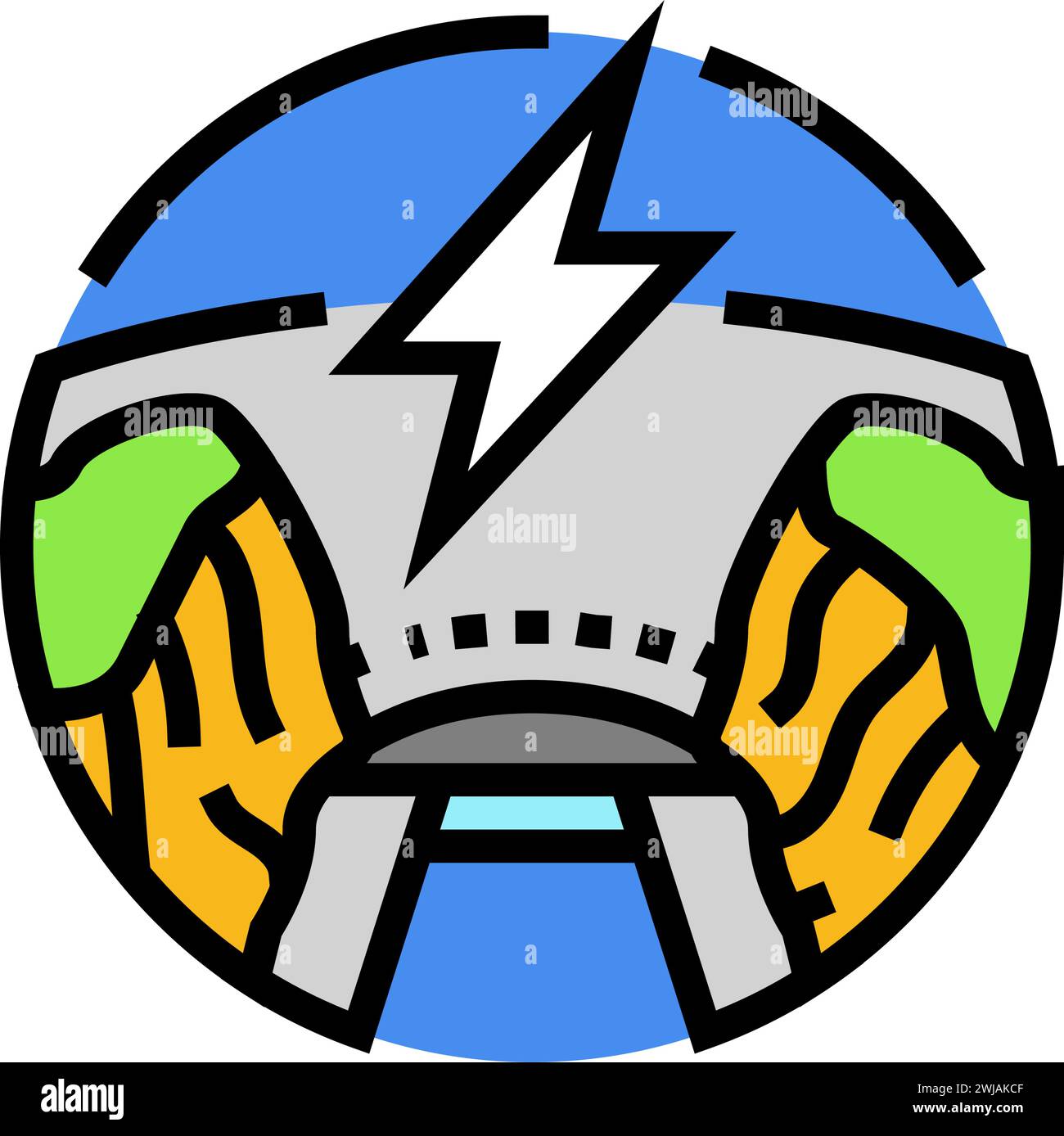 hydropower hydroelectric power color icon vector illustration Stock ...