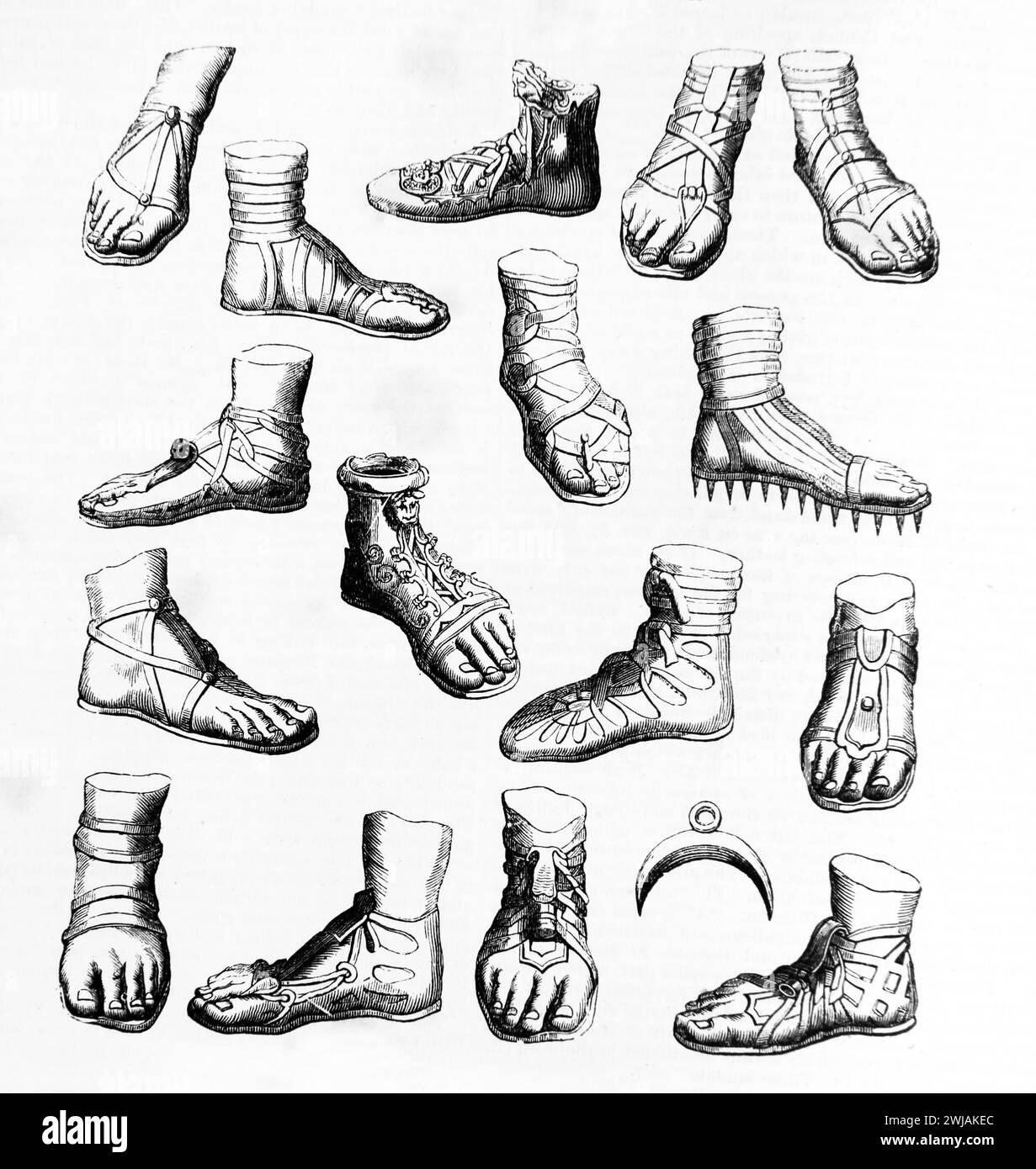 Illustration of Ancient Grecian and Roman Sandals in Illustrated Family ...