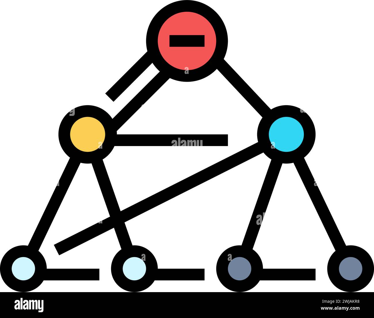 breadth first search bfs color icon vector illustration Stock Vector ...
