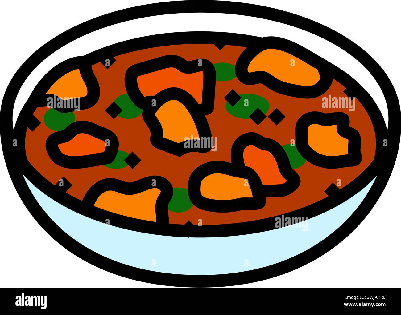 vindaloo curry indian cuisine color icon vector illustration Stock ...