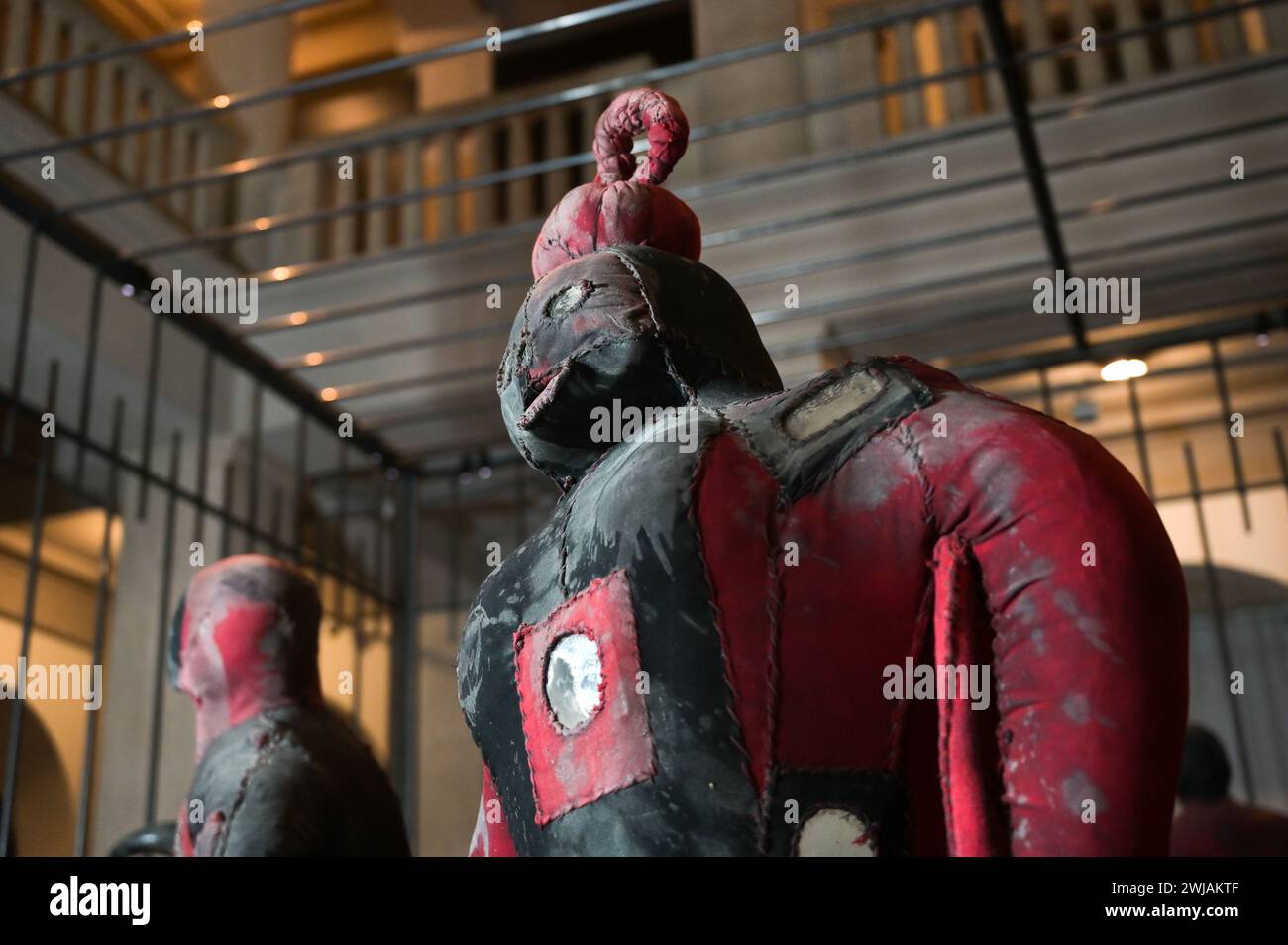 05 February 2024, Saxony-Anhalt, Halle (Saale): Figures of the Bizango ...