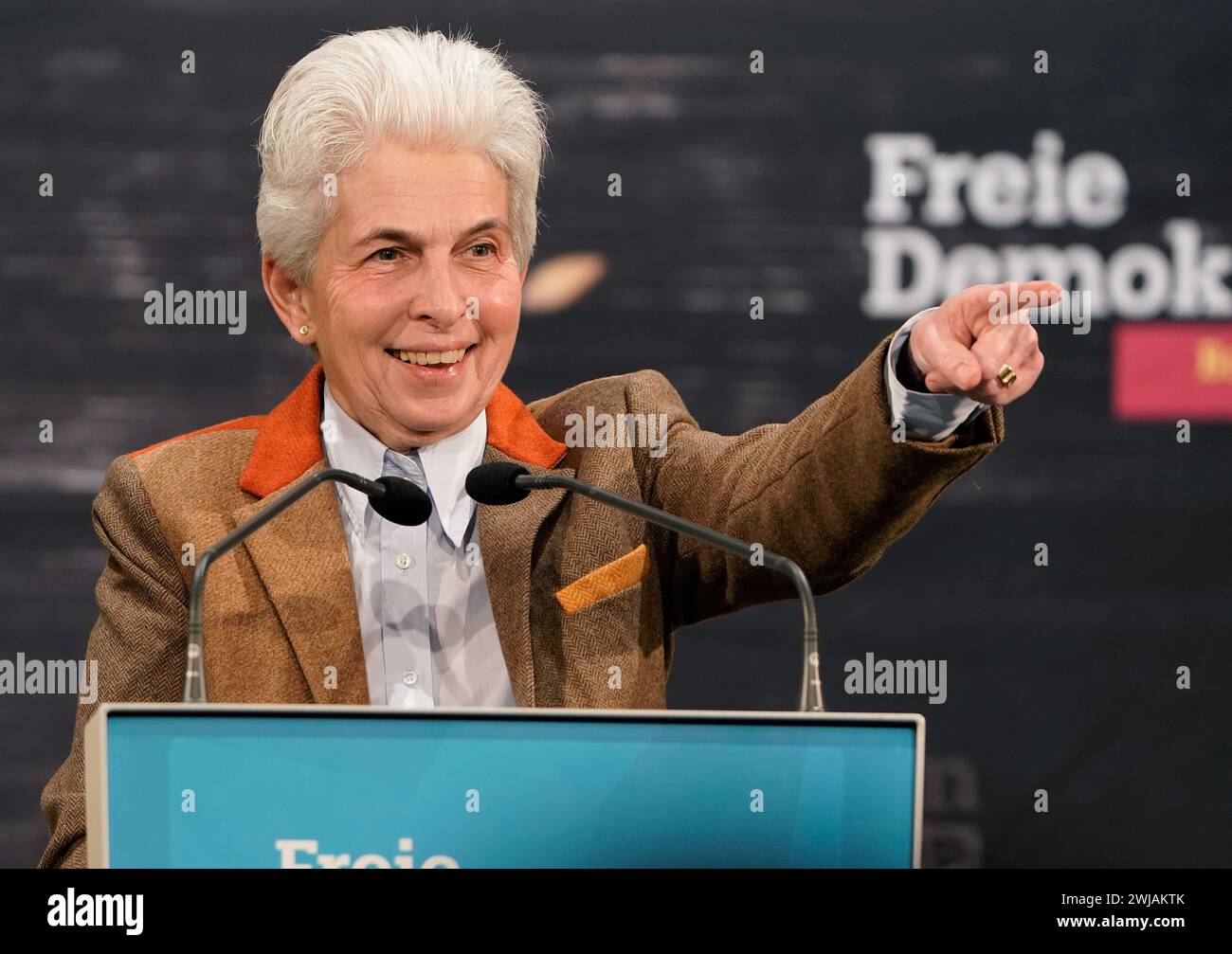 Dingolfing, Germany. 14th Feb, 2024. Marie-Agnes Strack-Zimmermann (FDP ...