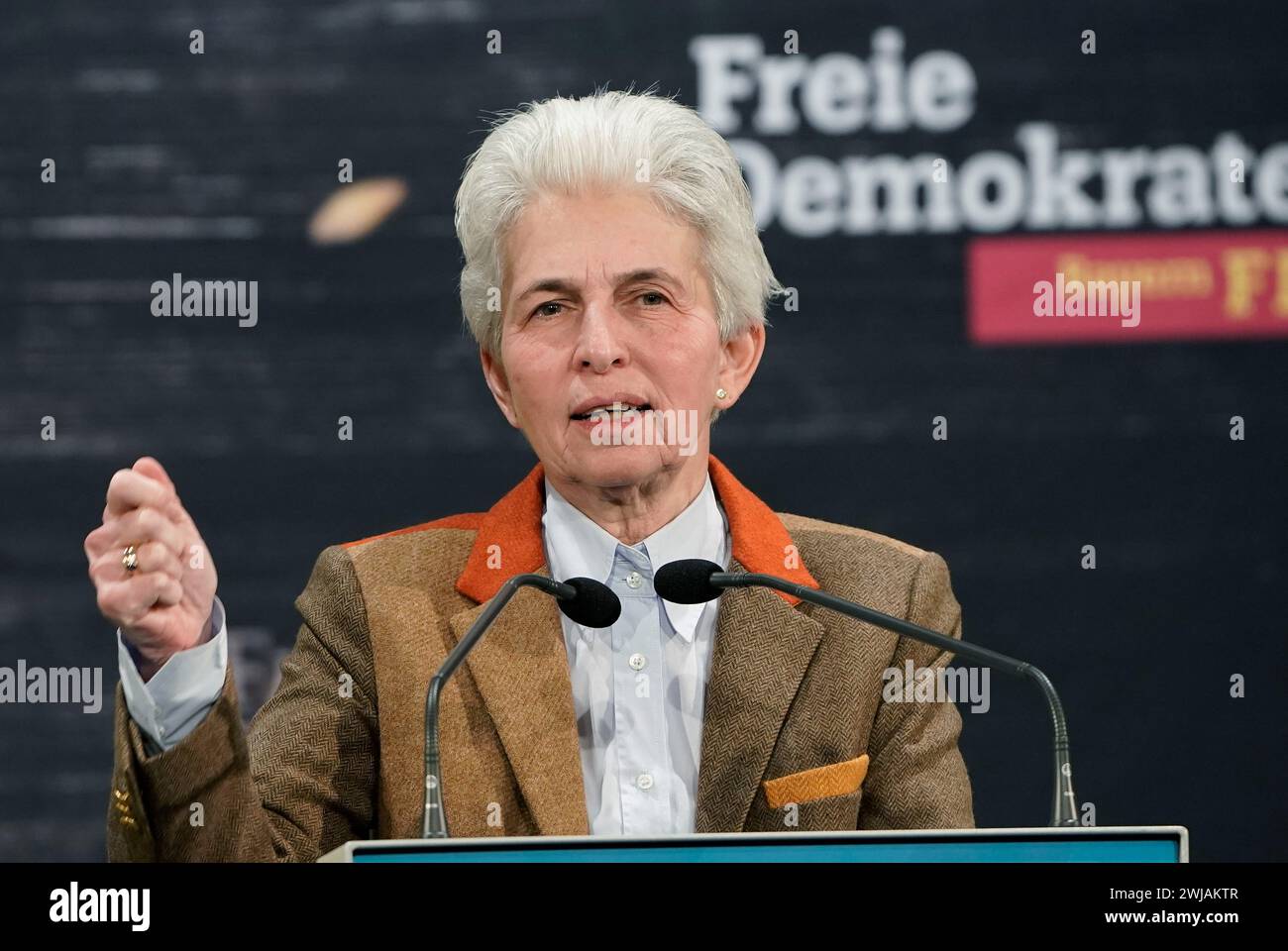 Dingolfing, Germany. 14th Feb, 2024. Marie-Agnes Strack-Zimmermann (FDP ...