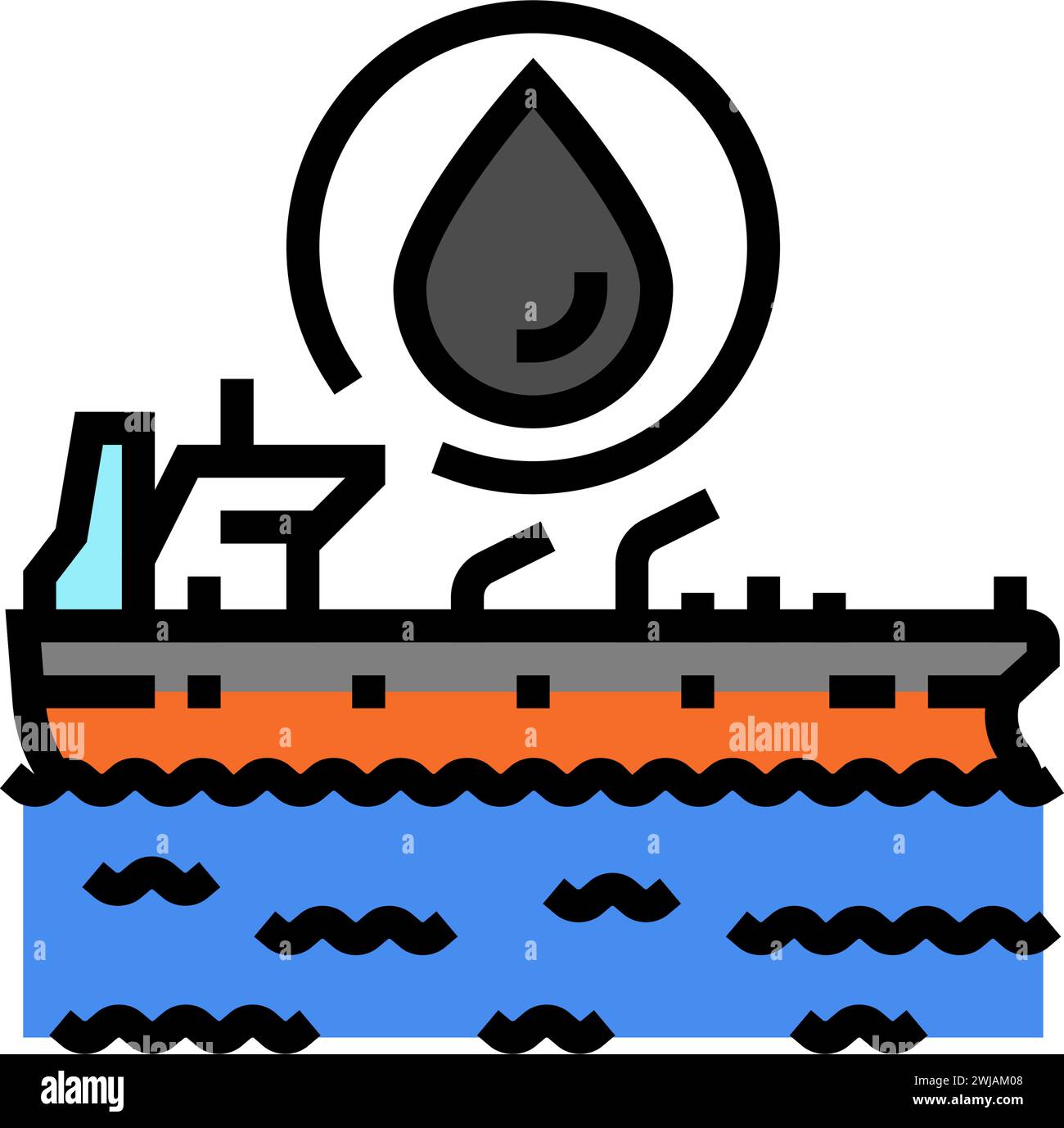 tanker oil industry color icon vector illustration Stock Vector Image ...