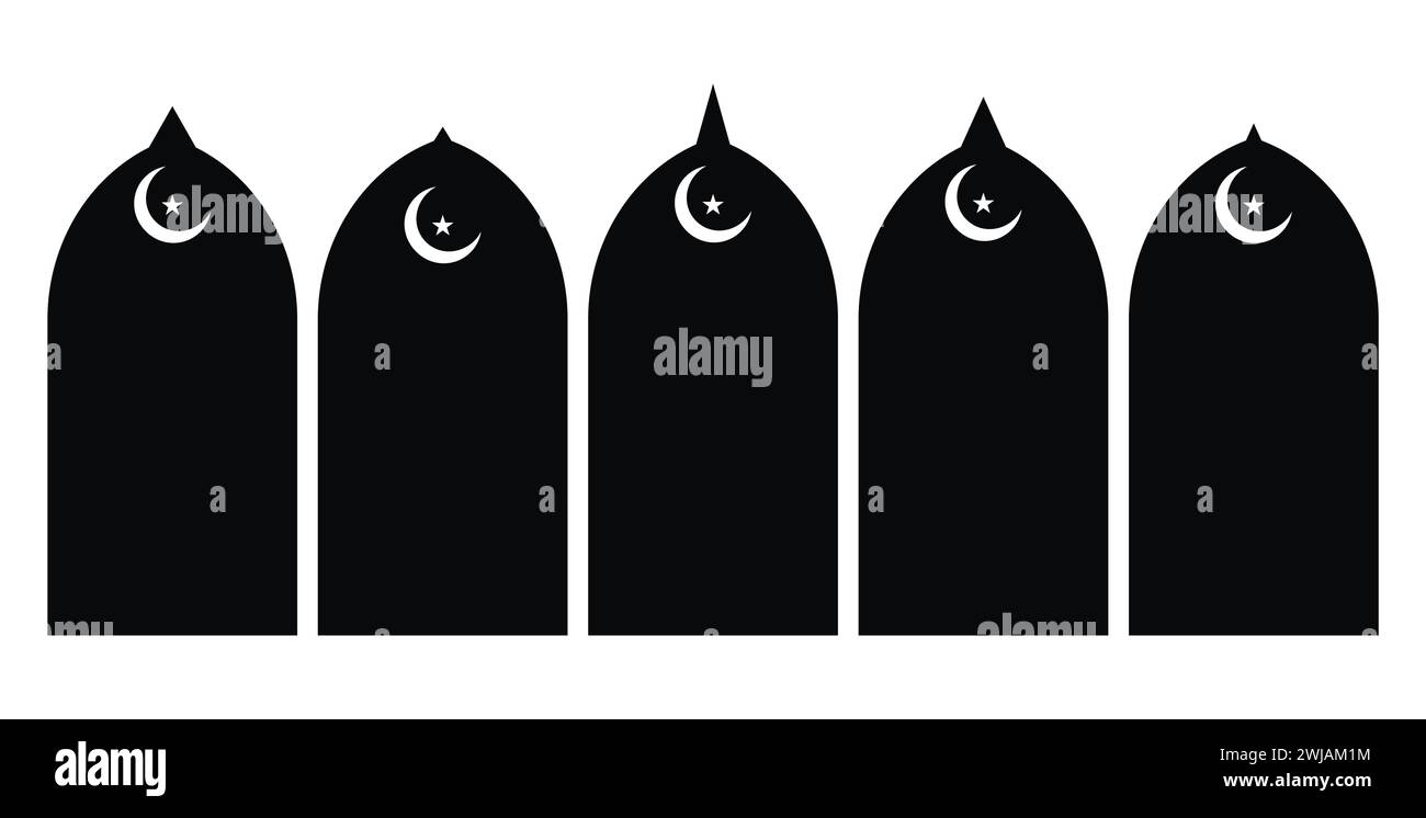 Shape islamic window set Black and White Stock Photos & Images - Alamy