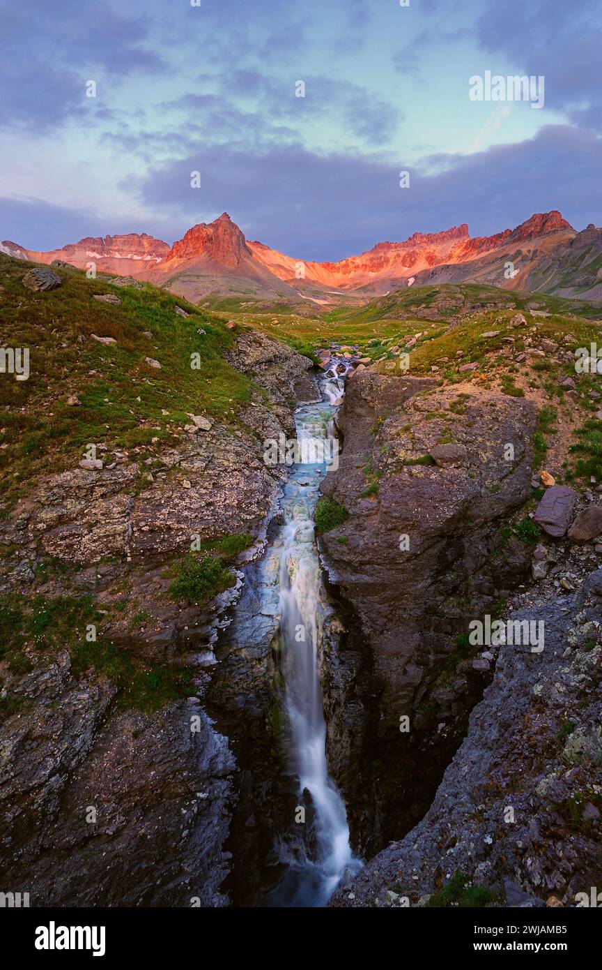 A scenic view of the stunning Upper Ice Lake Basin in Colorado Stock ...