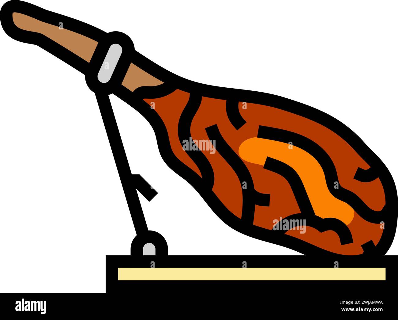 jamon iberico spanish cuisine color icon vector illustration Stock ...